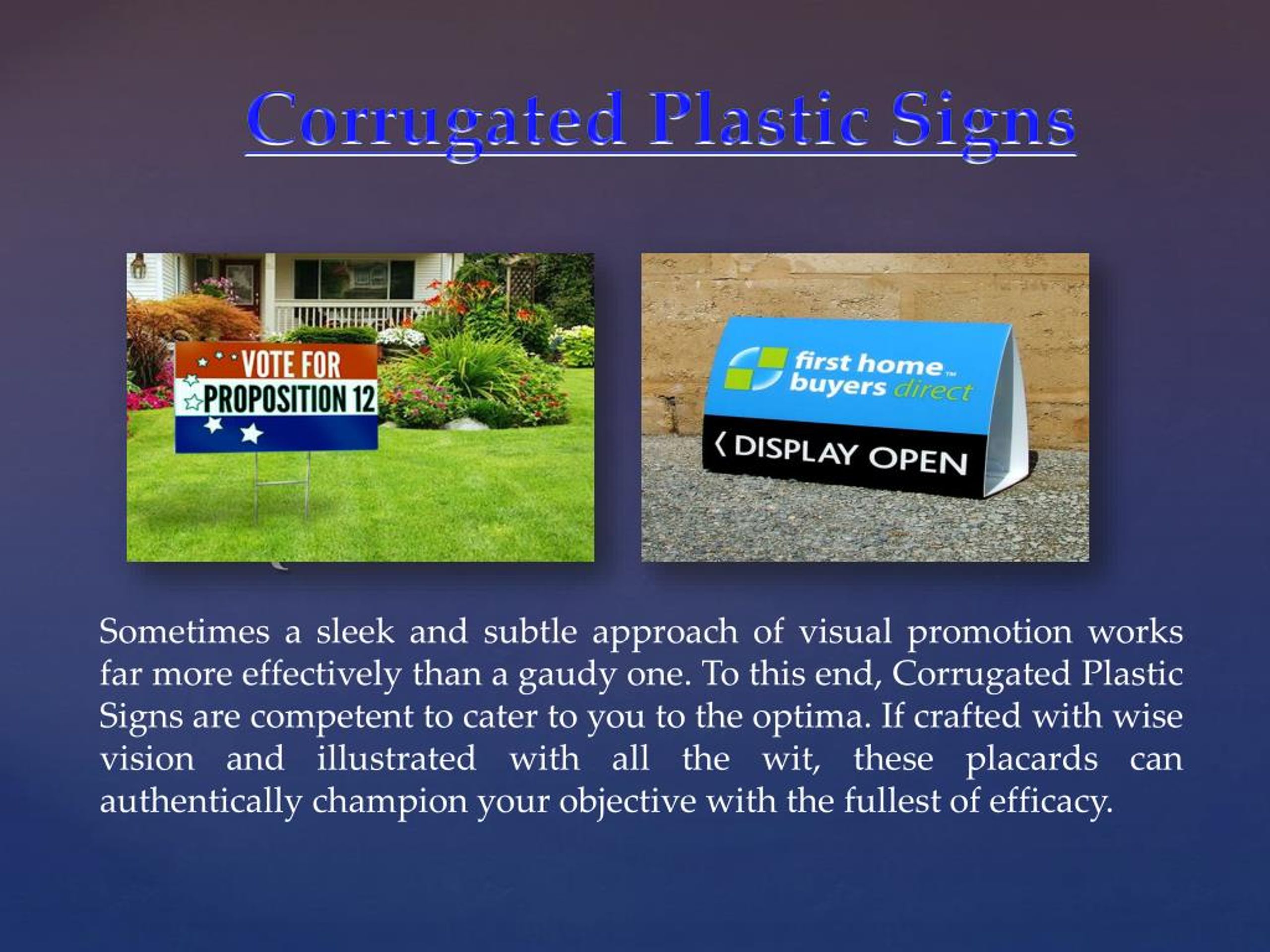 PPT - Corrugated Plastic Signs PowerPoint Presentation, free download ...