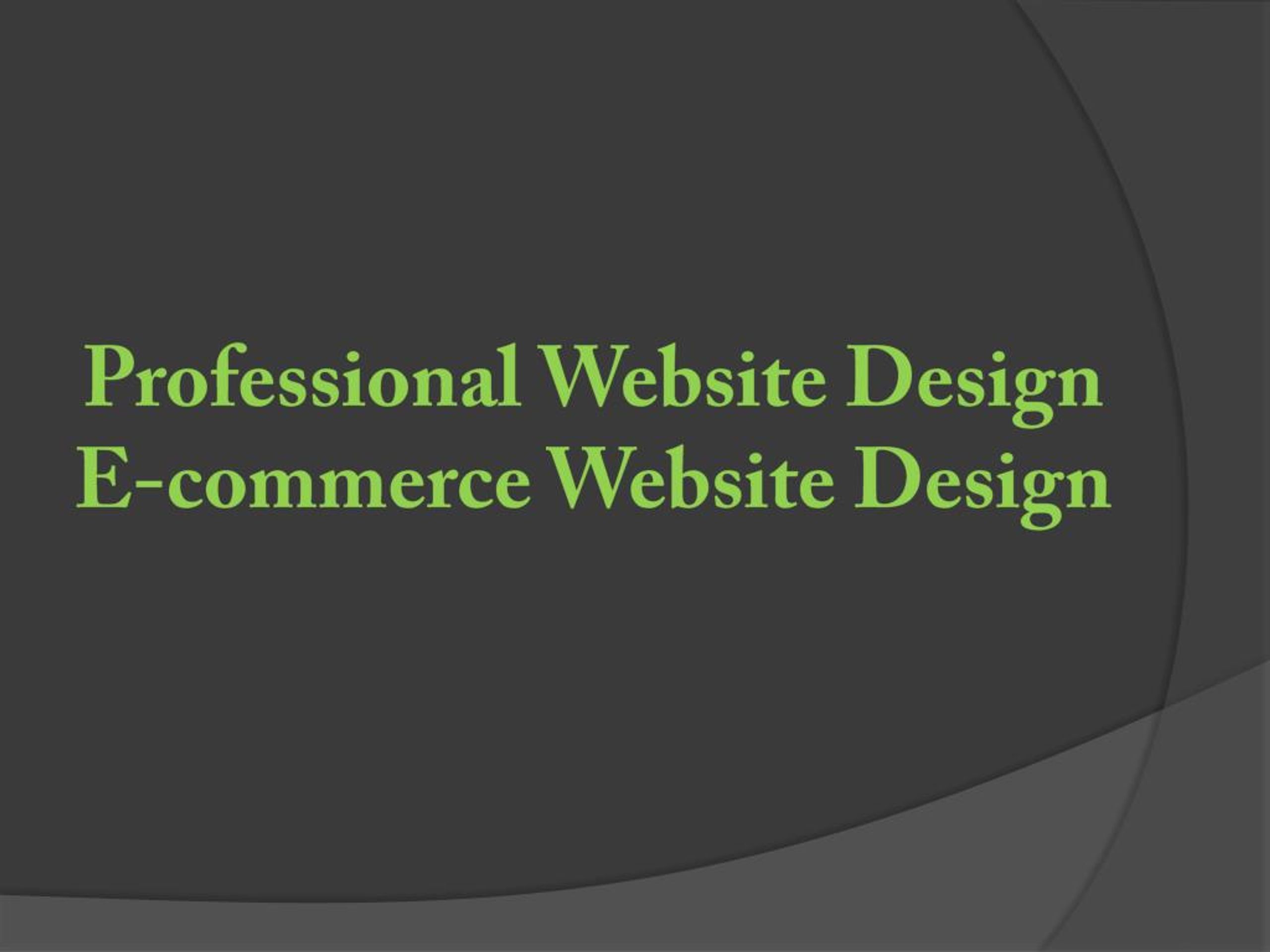PPT - Professional Website Design Services - E-commerce Website Design ...