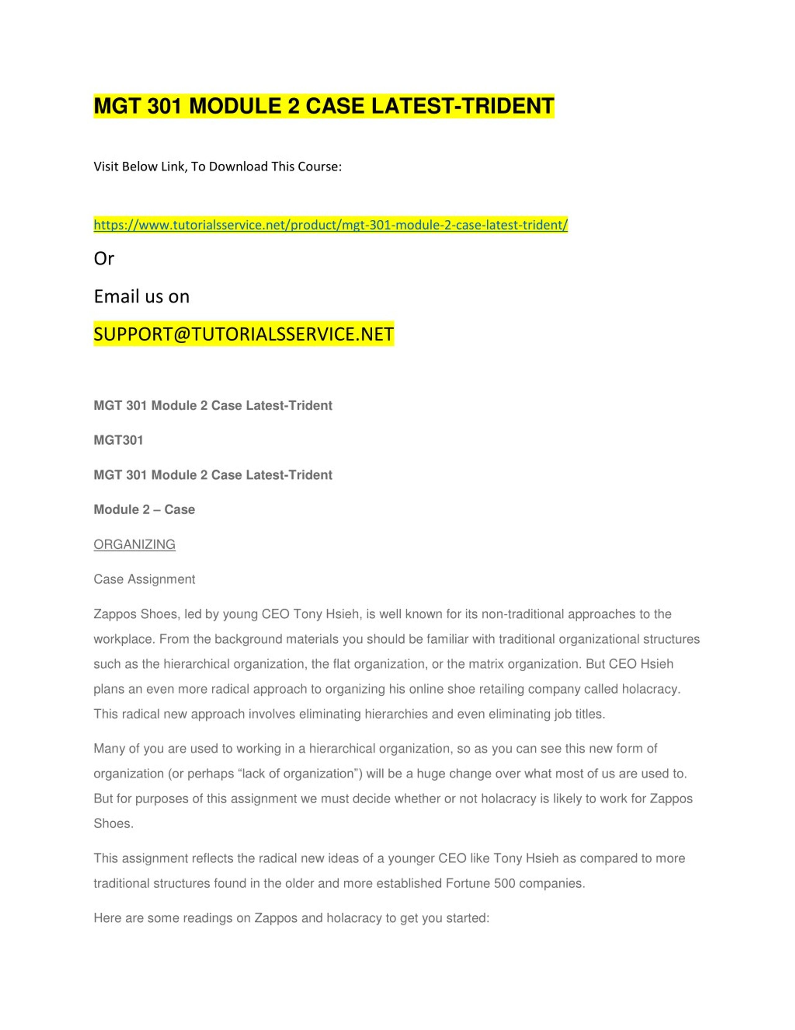 PPT - MGT 301 MODULE 2 CASE LATEST-TRIDENT PowerPoint Presentation ...