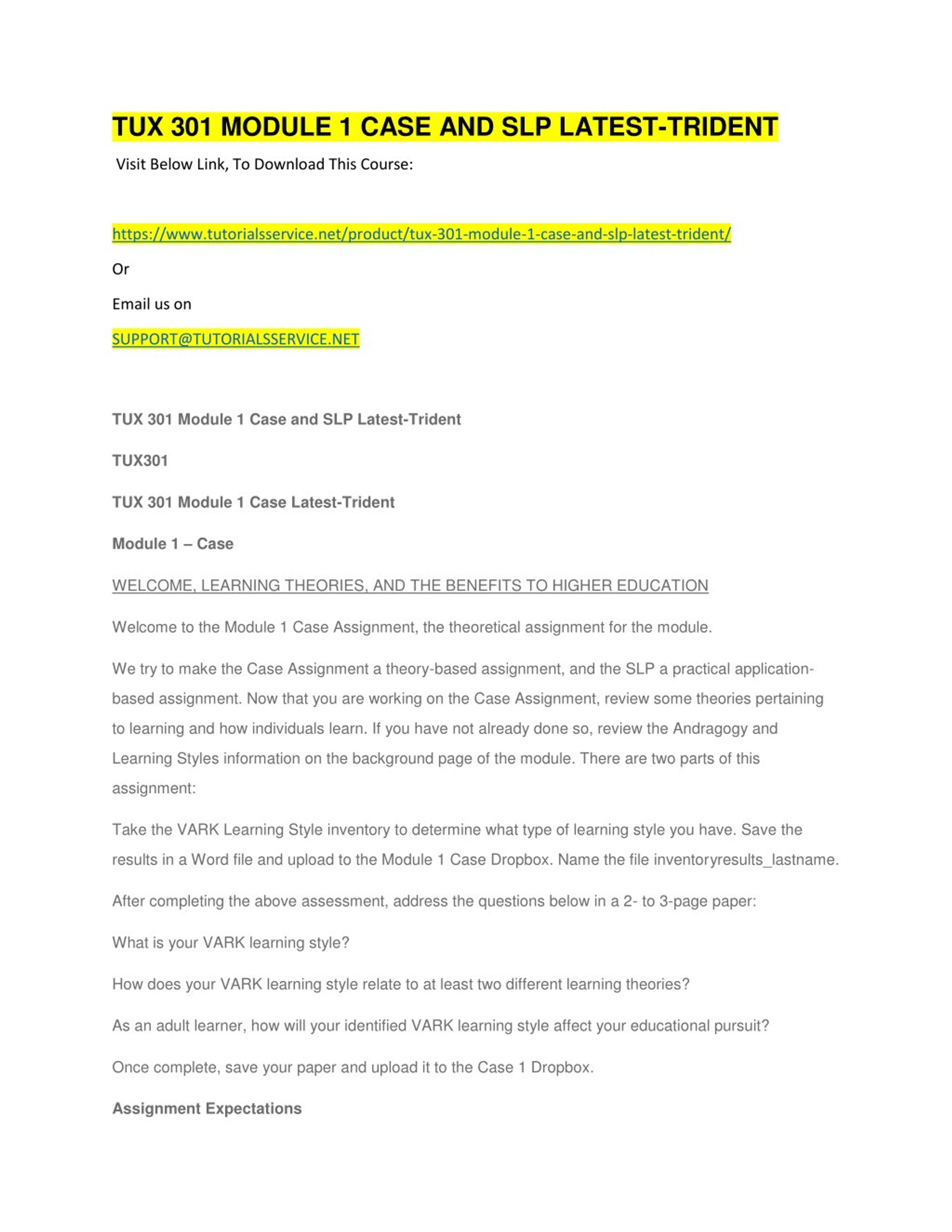 PPT - TUX 301 MODULE 1 CASE AND SLP LATEST-TRIDENT PowerPoint ...