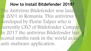 PPT - Bitdefender Support Provides Step By Step Instructions to Install ...