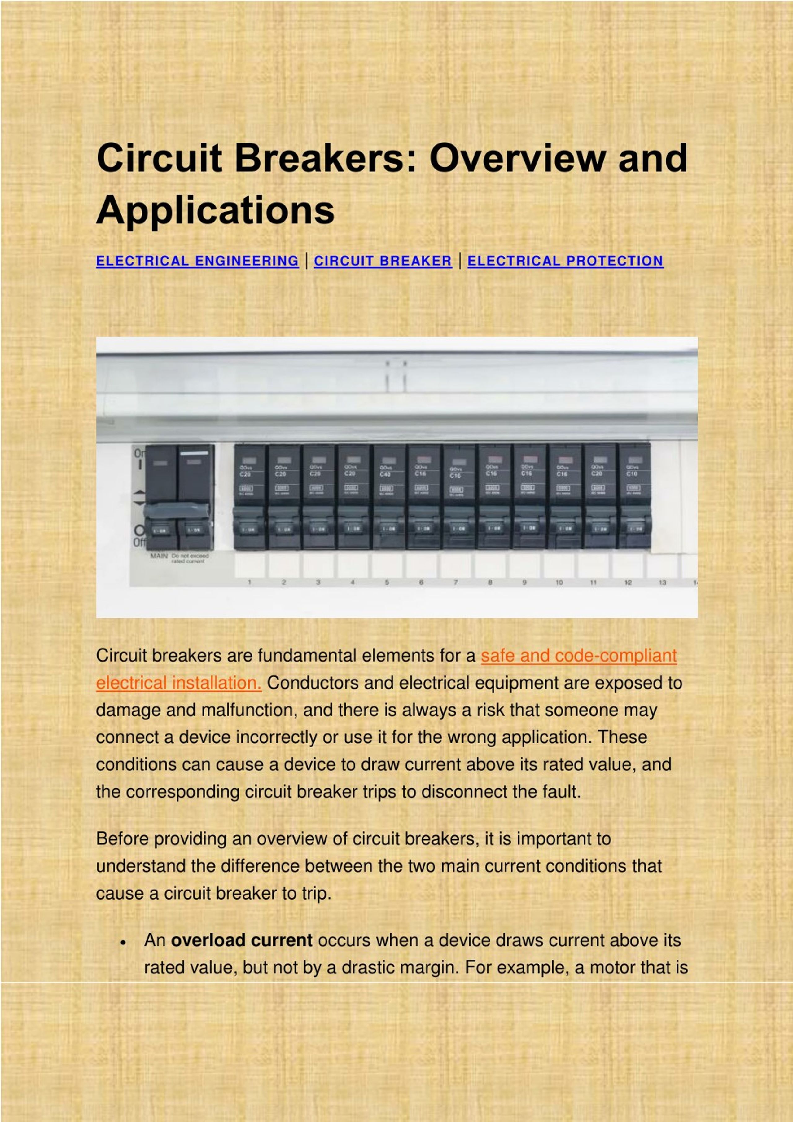 PPT - MEP Engineering Design-Circuit Breakers: Overview and ...