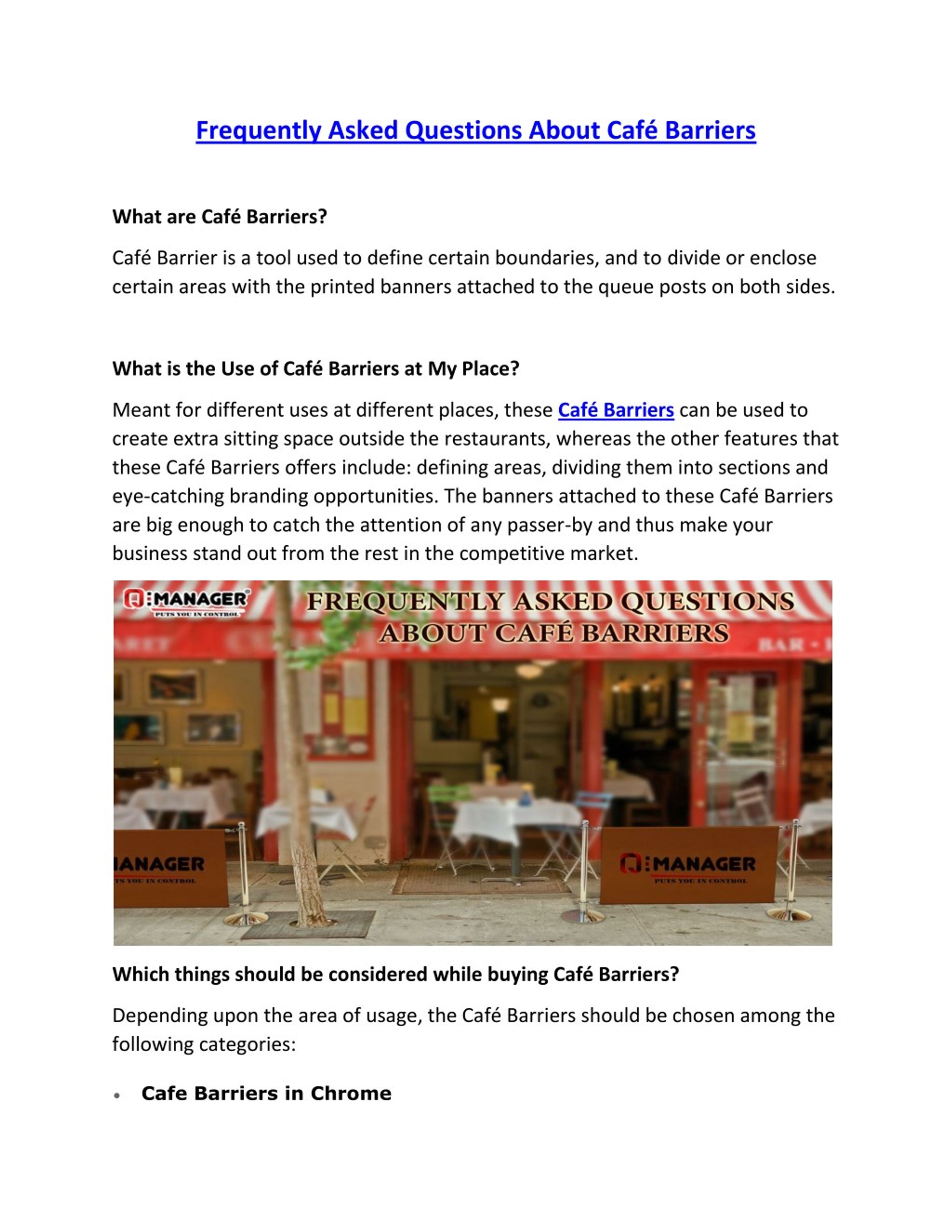 PPT - Frequently Asked Questions About CafÃ© Barriers PowerPoint ...