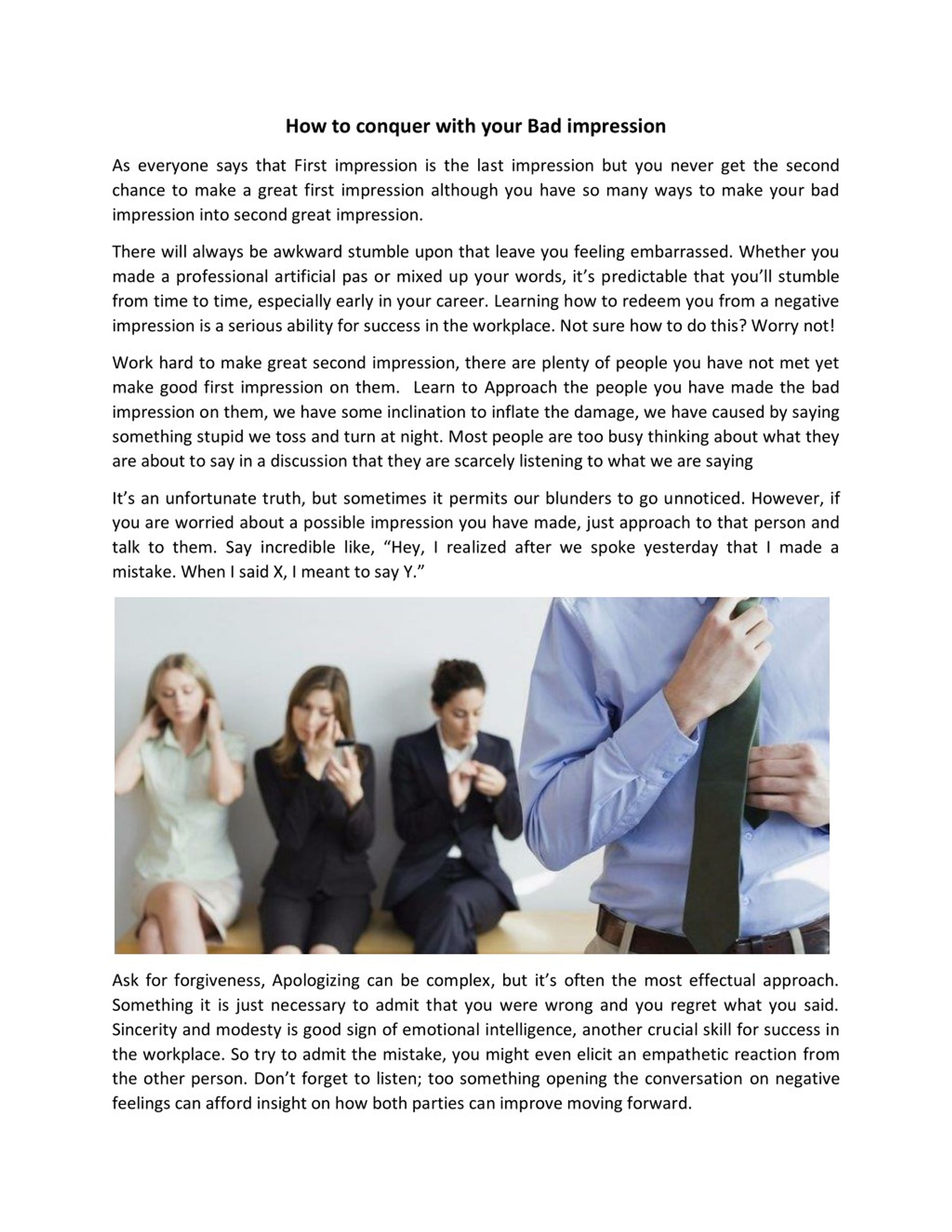 PPT - How to conquer with your Bad impression PowerPoint Presentation ...