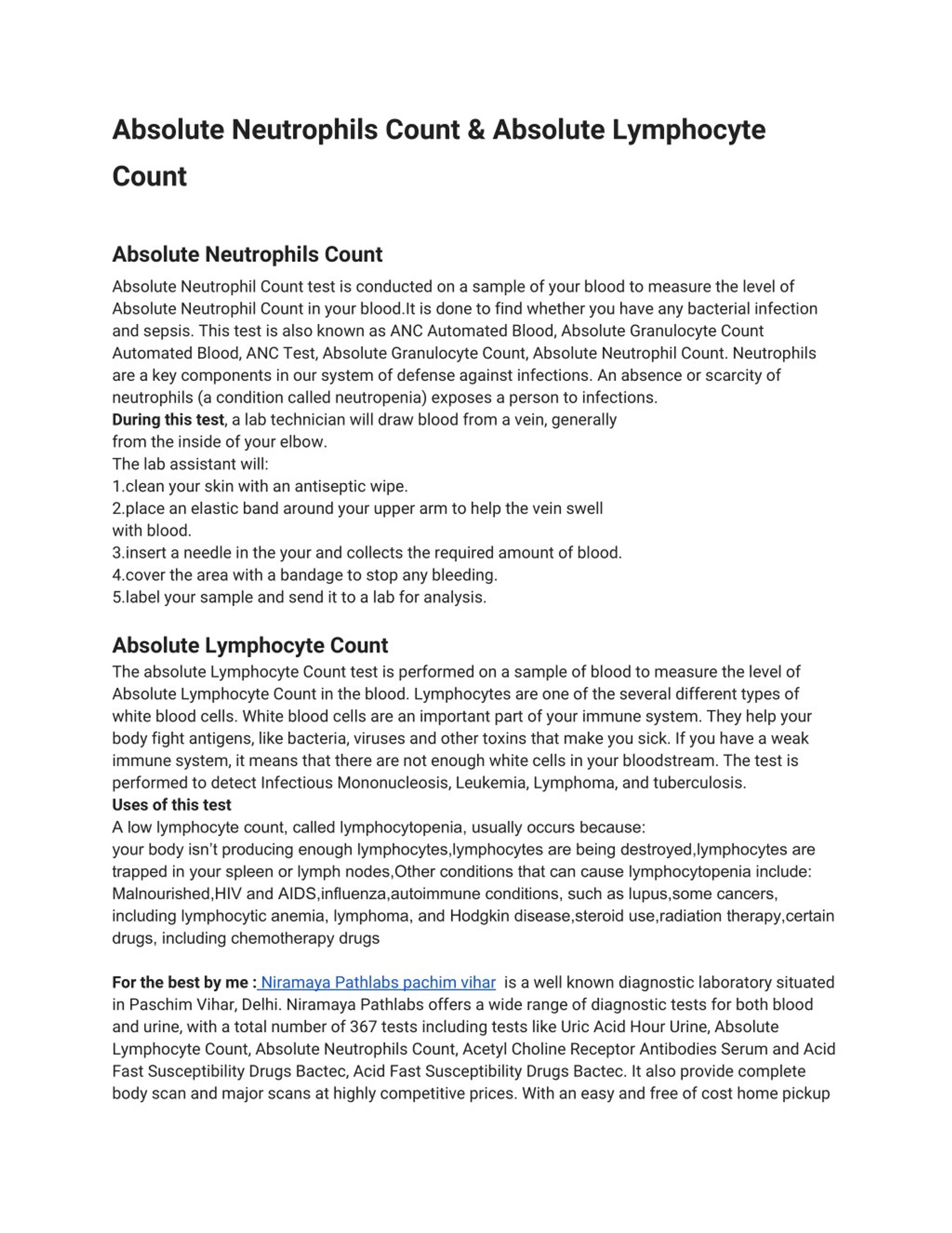 PPT - Absolute Neutrophils Count & â€‹Absolute LymphocyteCount ...