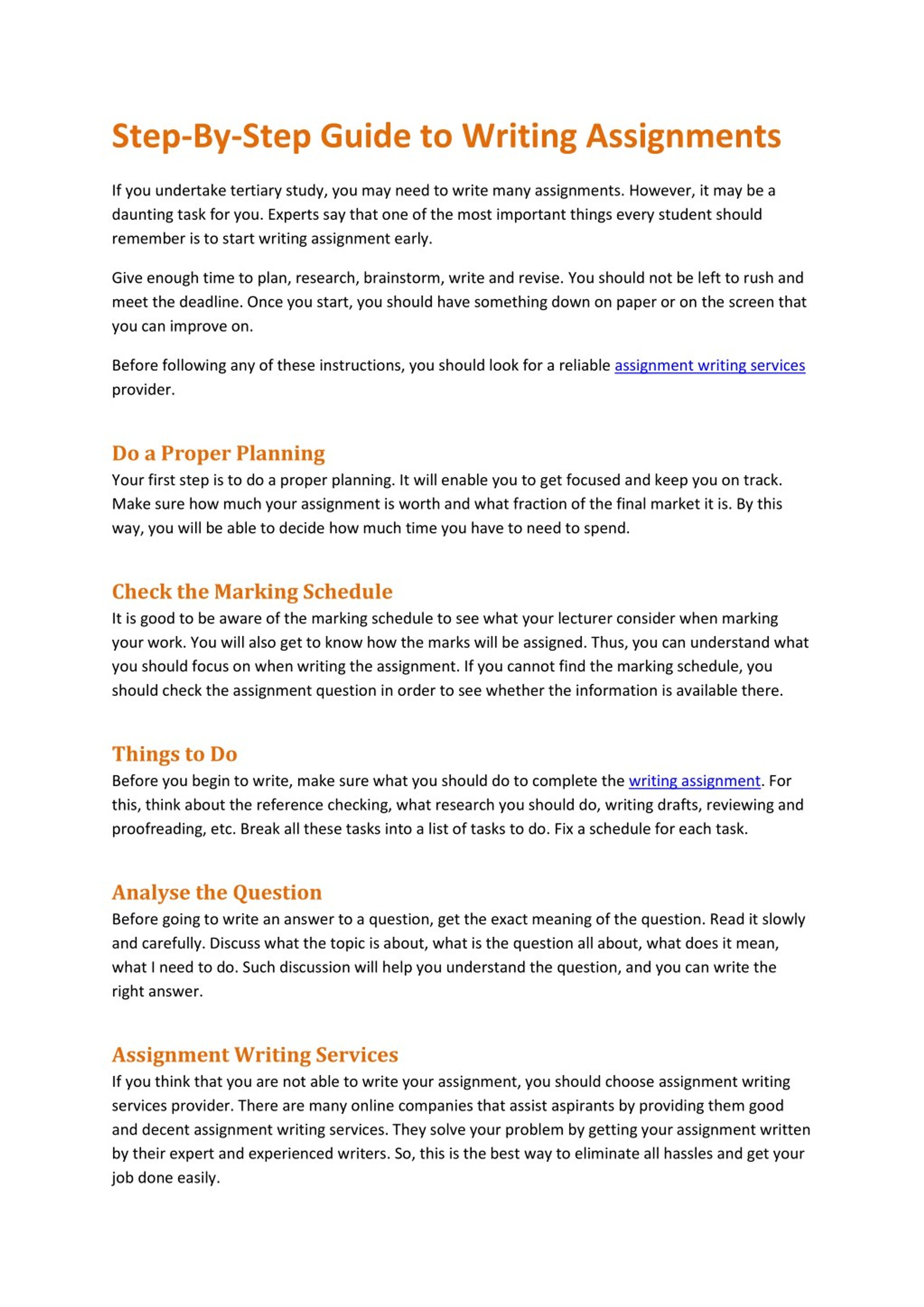 PPT - Step-By-Step Guide to Writing Assignments PowerPoint Presentation ...