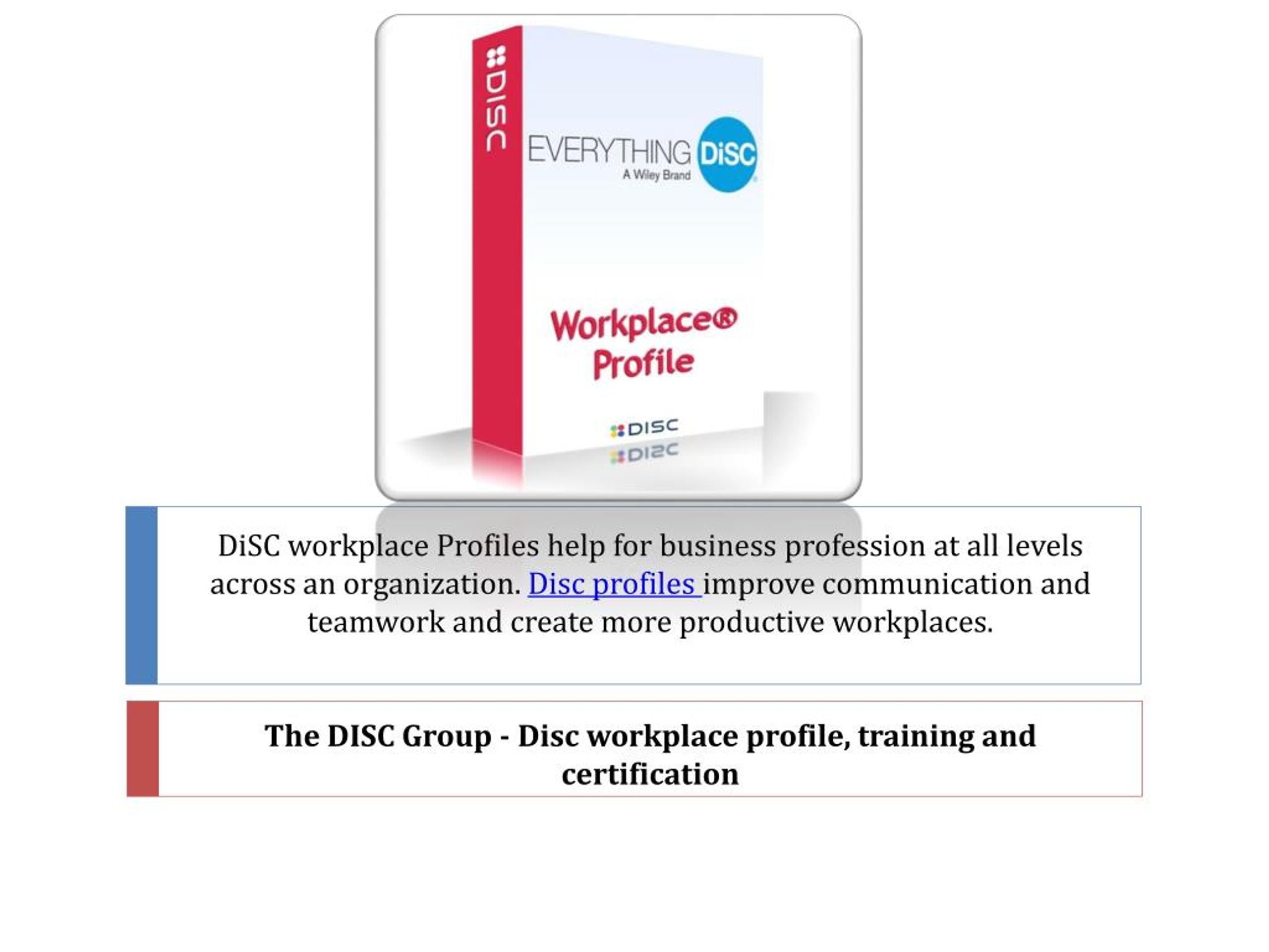 PPT - The DISC Group - Disc workplace profile, training and ...