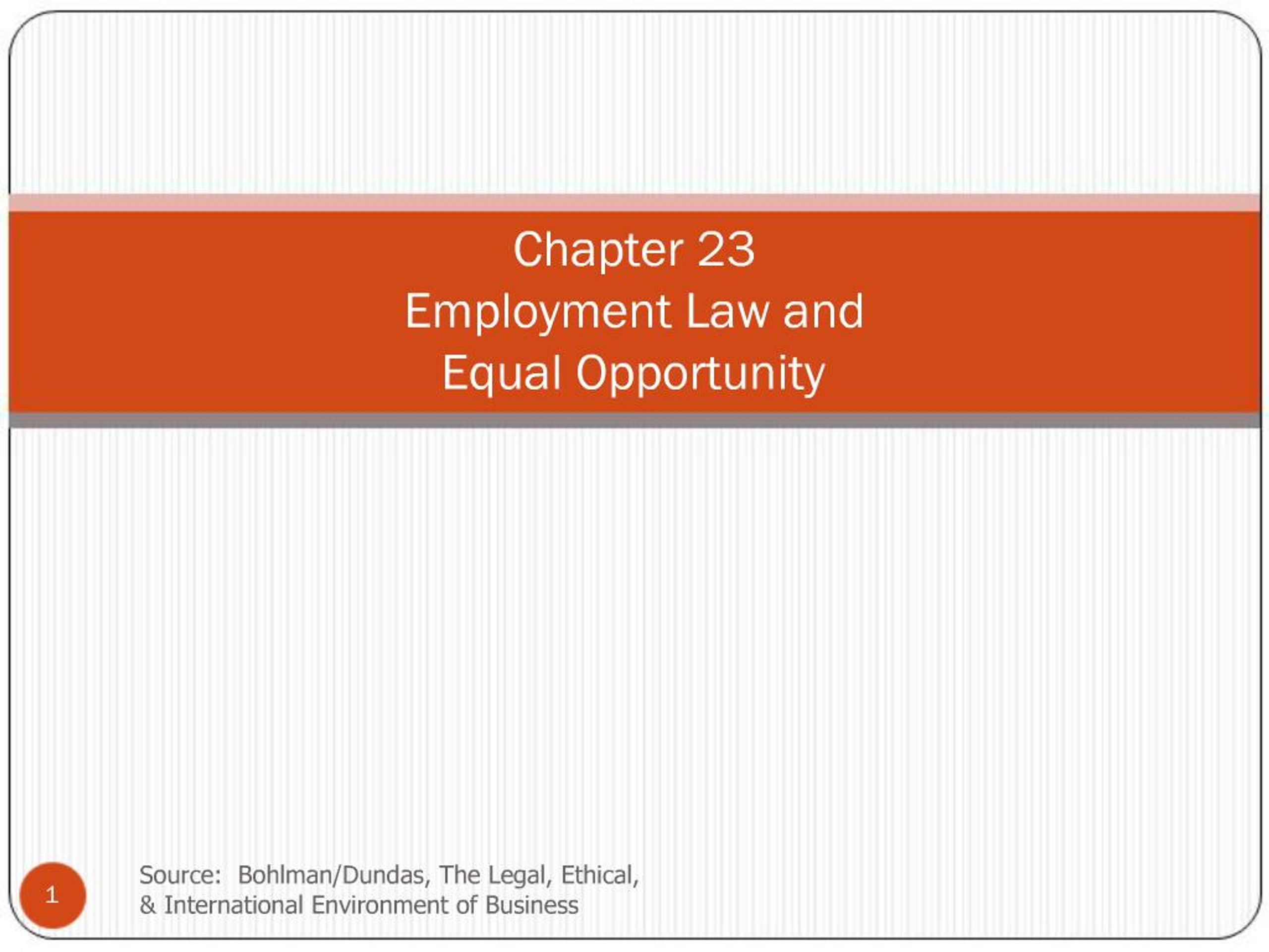 PPT - Chapter 23 Employment Law and Equal Opportunity PowerPoint ...
