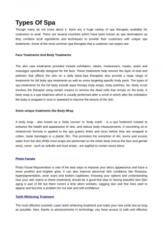 PPT - Different Types of Massages and Spa Treatments Explained ...