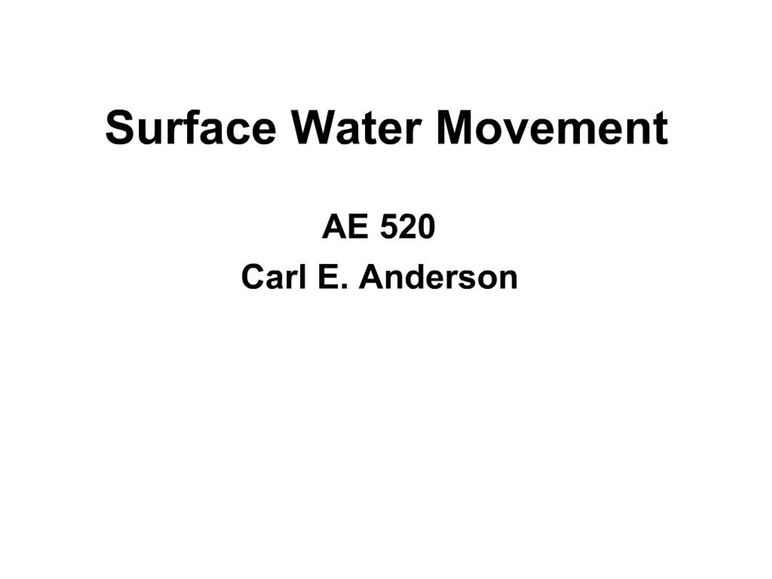PPT - Surface Water Movement PowerPoint Presentation, free download ...