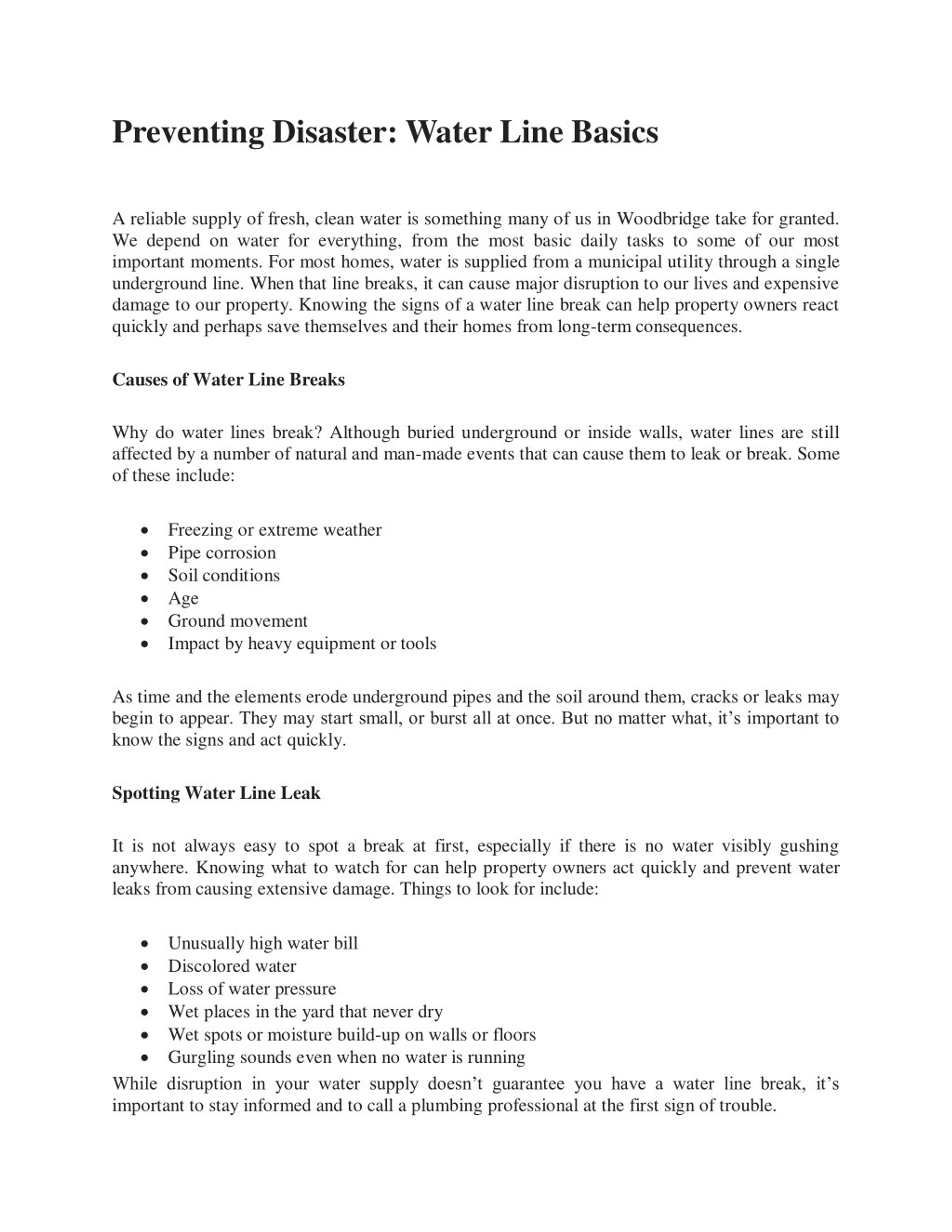 PPT - Preventing Disaster Water Line Basics PowerPoint Presentation ...