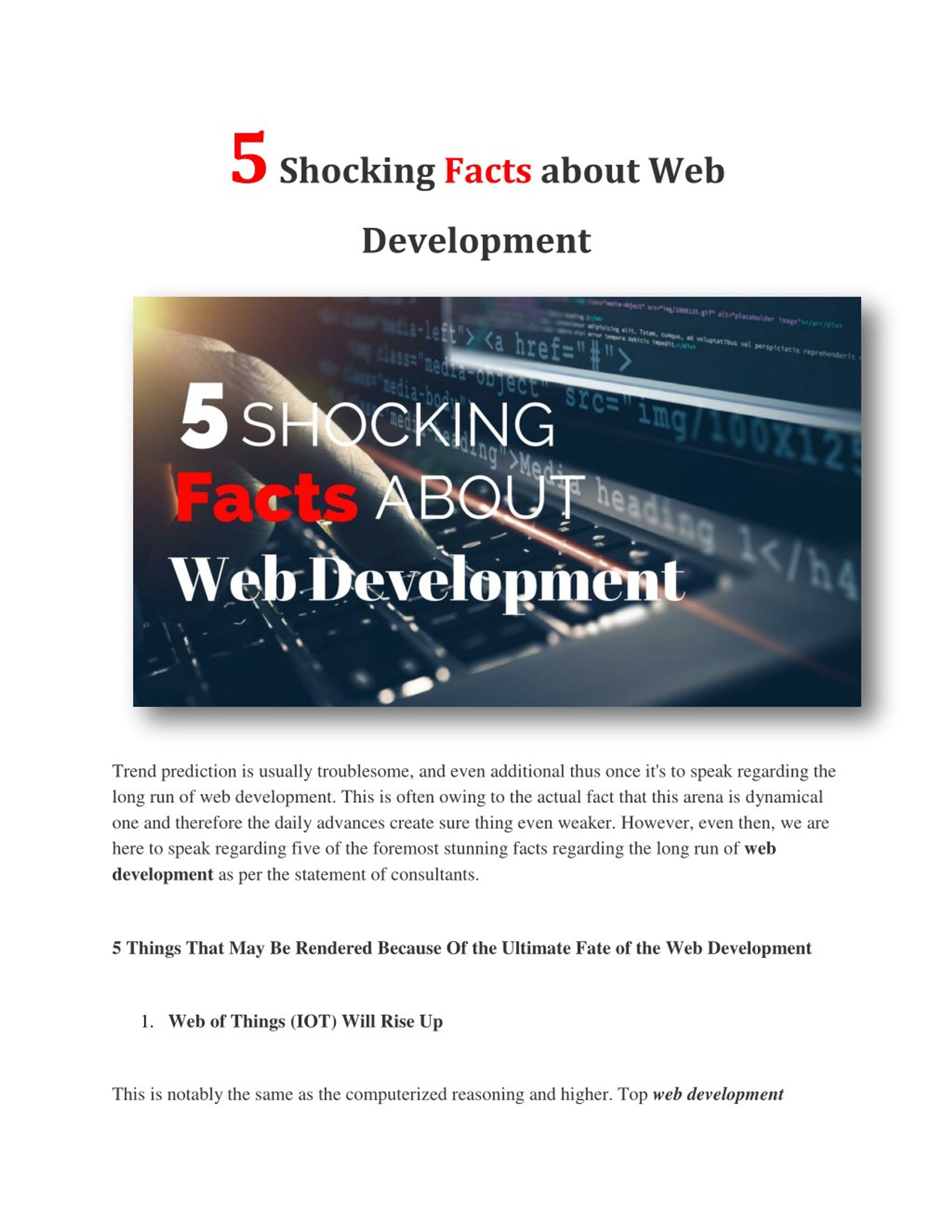 PPT - 5 Shocking Facts about Web Development PowerPoint Presentation ...