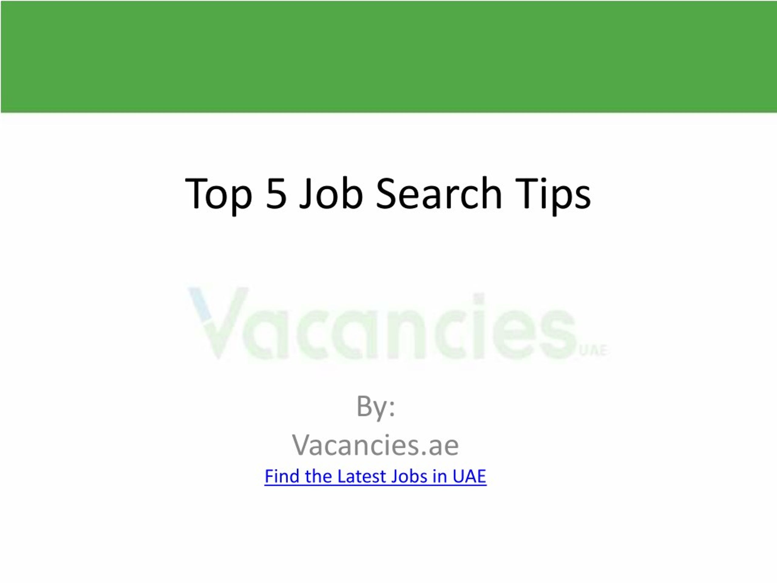 PPT - Top 5 Job Search Tips PowerPoint Presentation, free download - ID ...