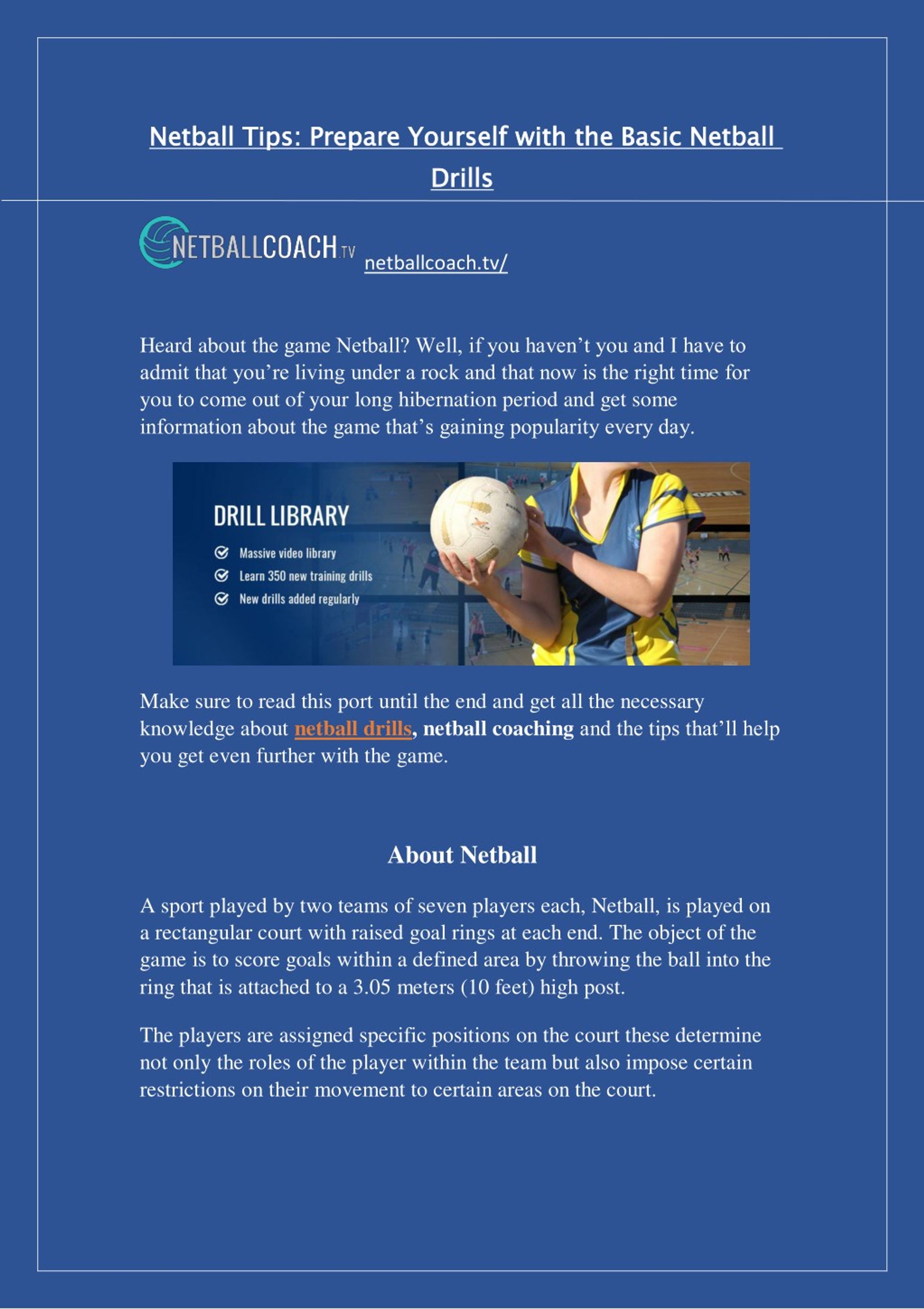 PPT - Netball Tips: Prepare Yourself with the Basic Netball Drills ...