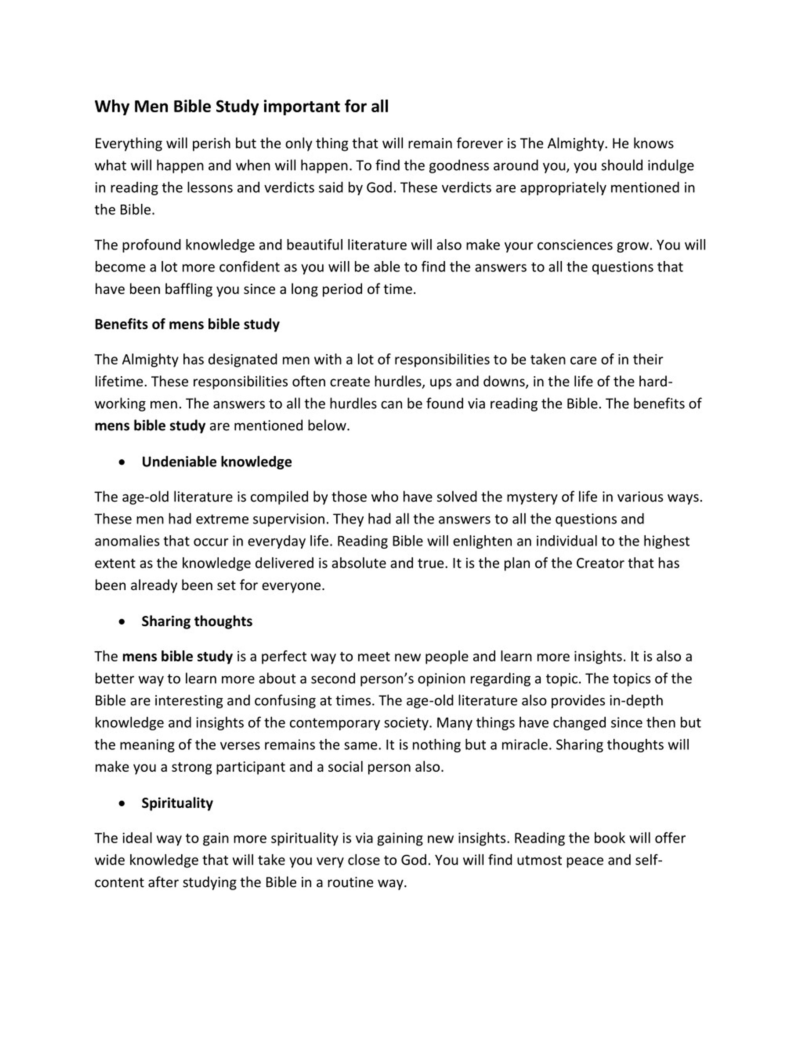 PPT - Why Men Bible Study important for all PowerPoint Presentation ...