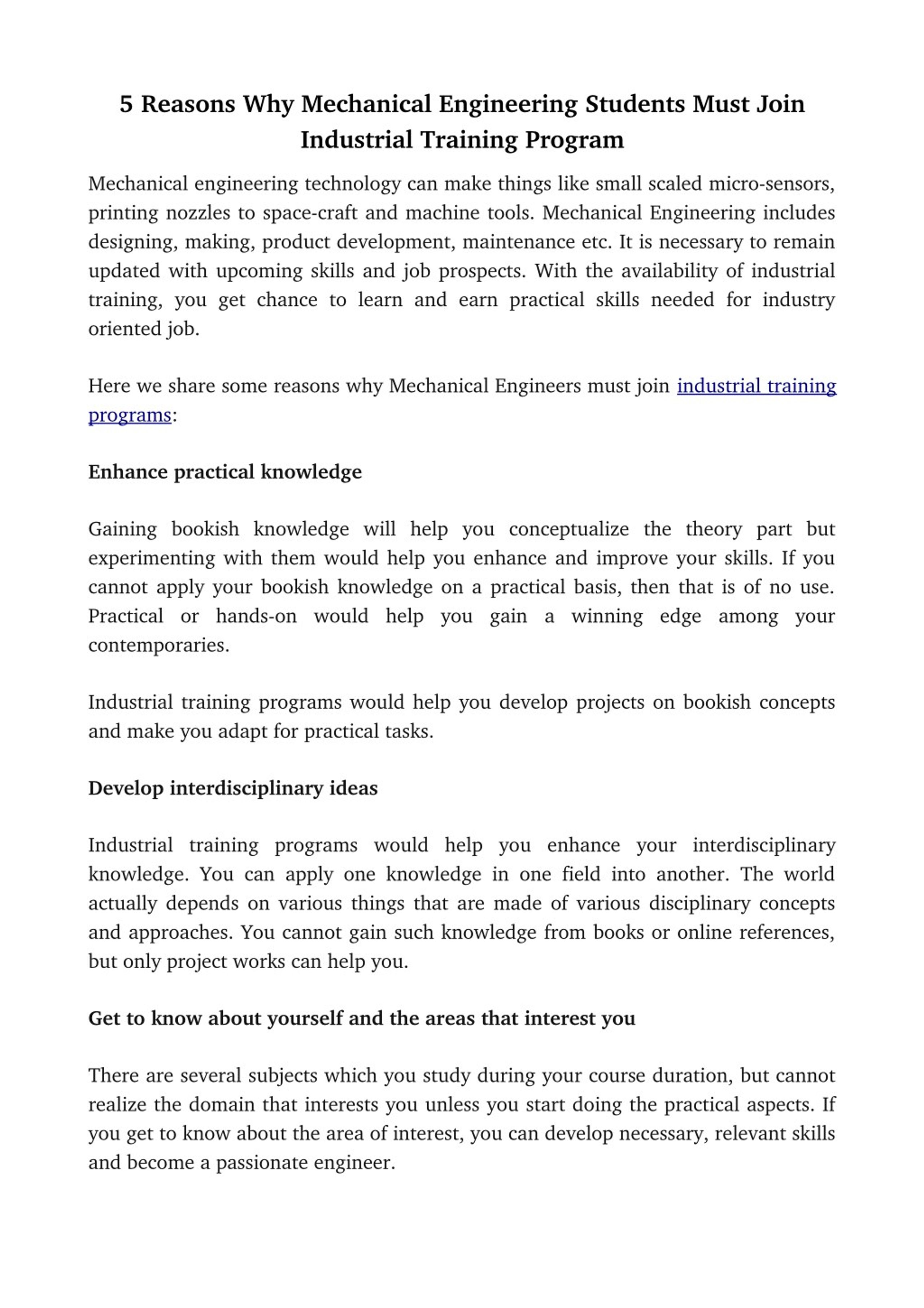 PPT - 5 reasons why mechanical engineering students must join ...