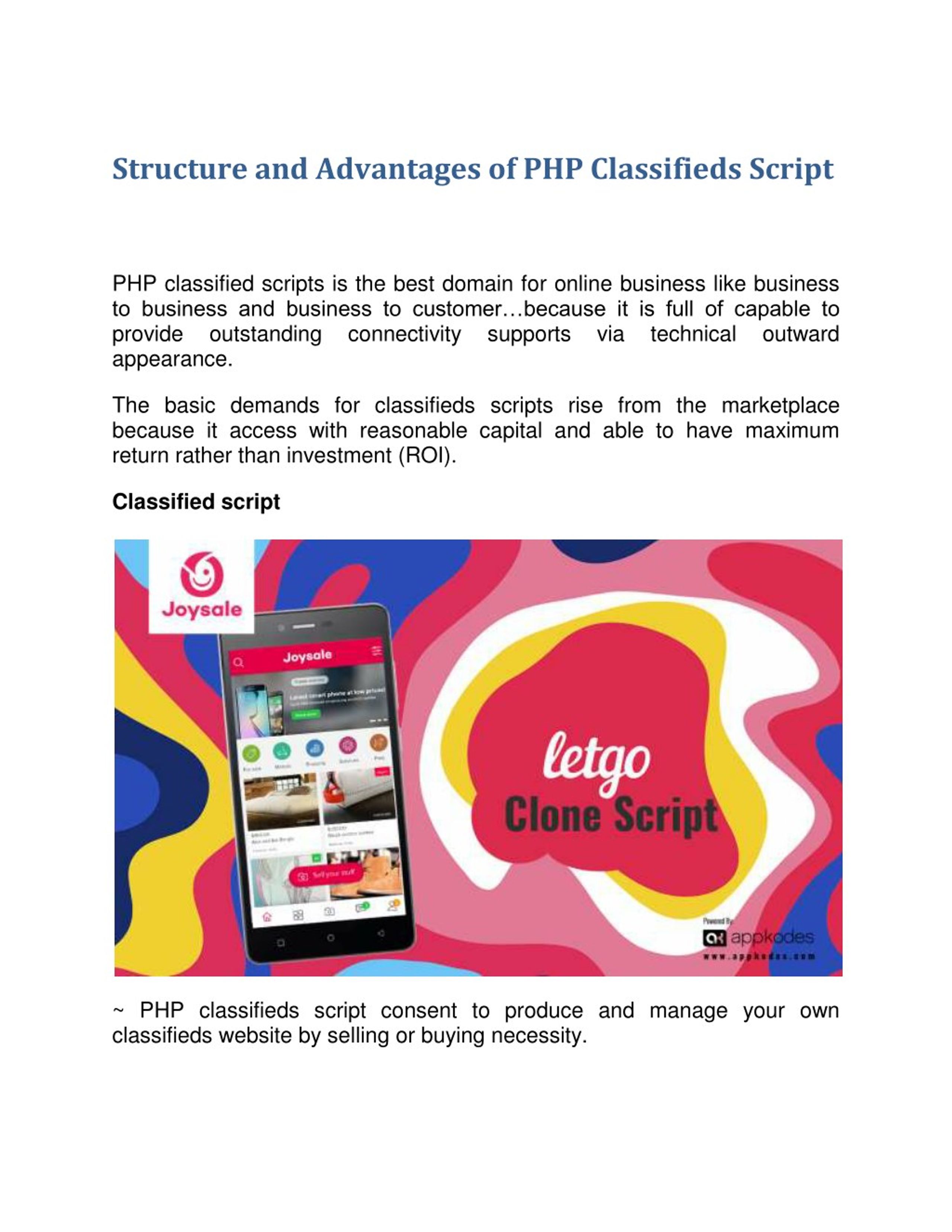 PPT - Structure and Advantages of PHP Classifieds Script PowerPoint ...