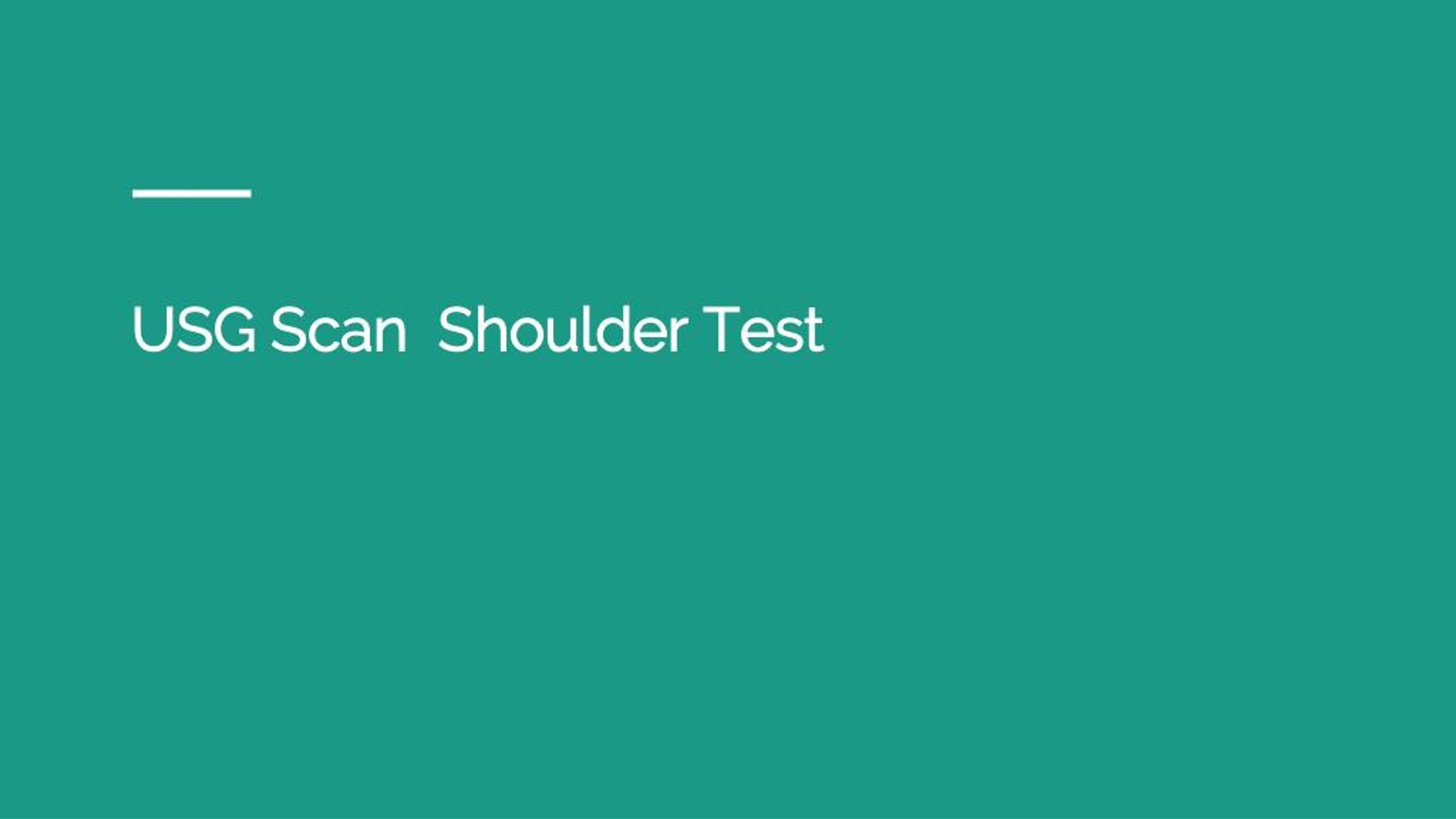 PPT - Usg scan shoulder test PowerPoint Presentation, free download ...