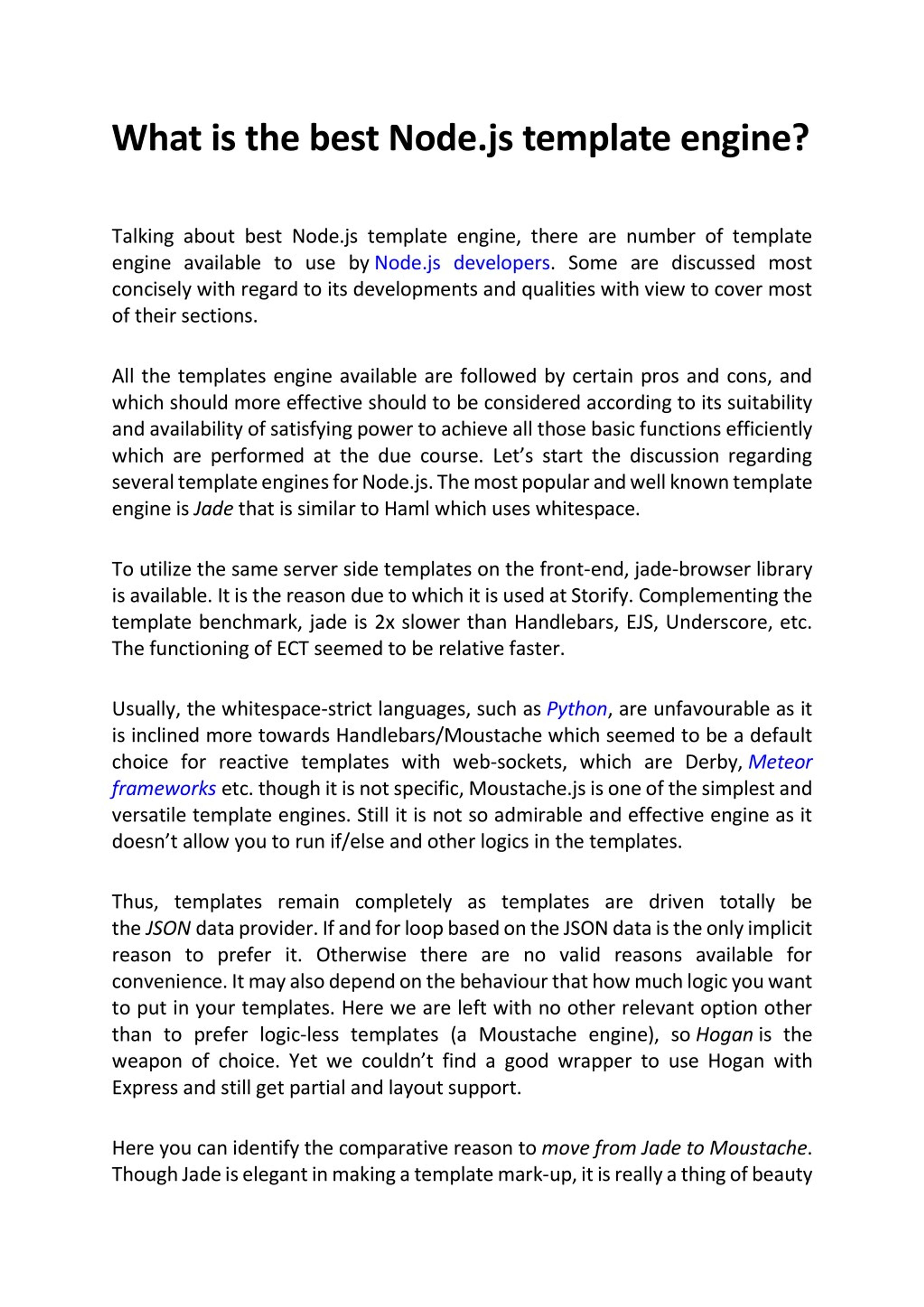 PPT - what is best Nodejs template engine PowerPoint Presentation, free ...