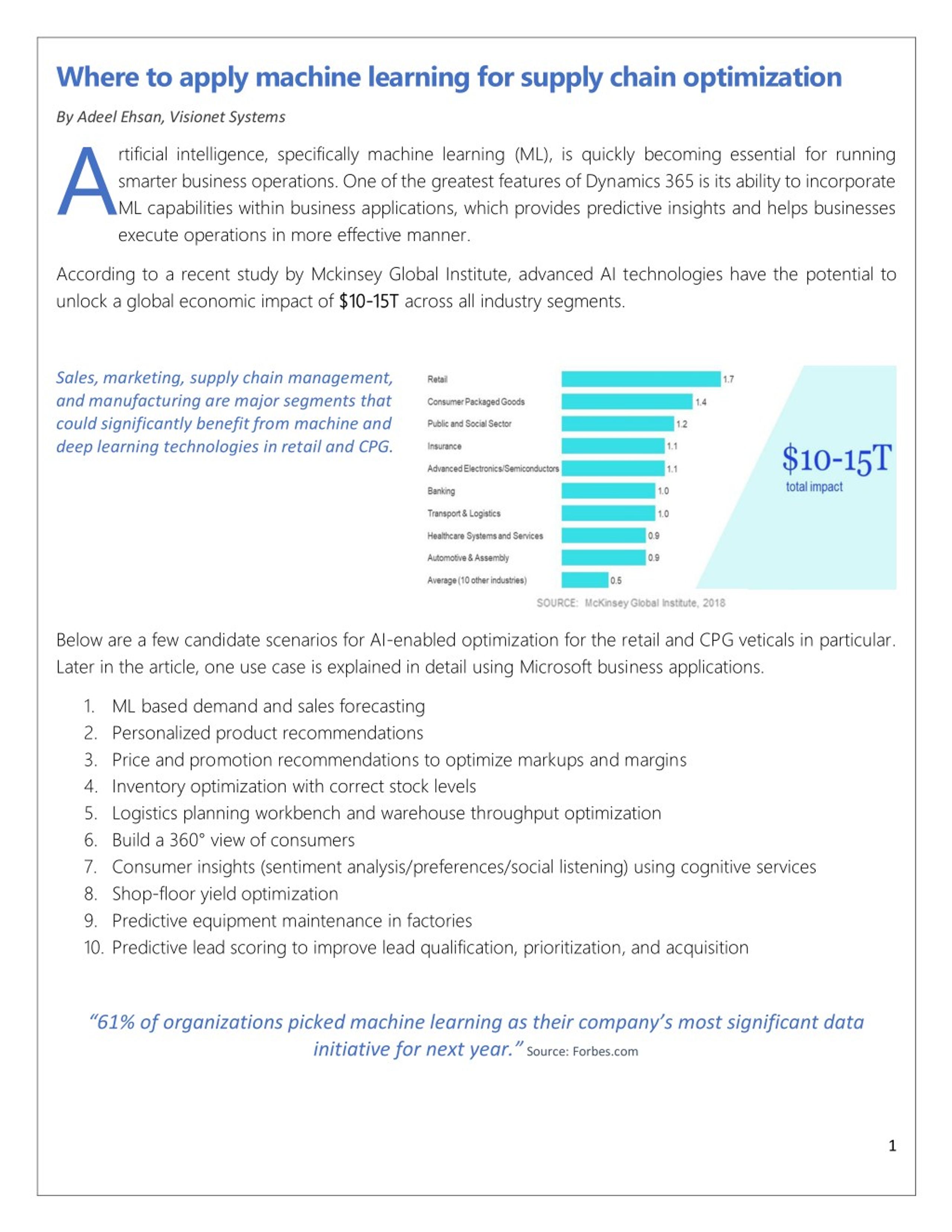 PPT - Where to apply machine learning for supply chain optimization ...