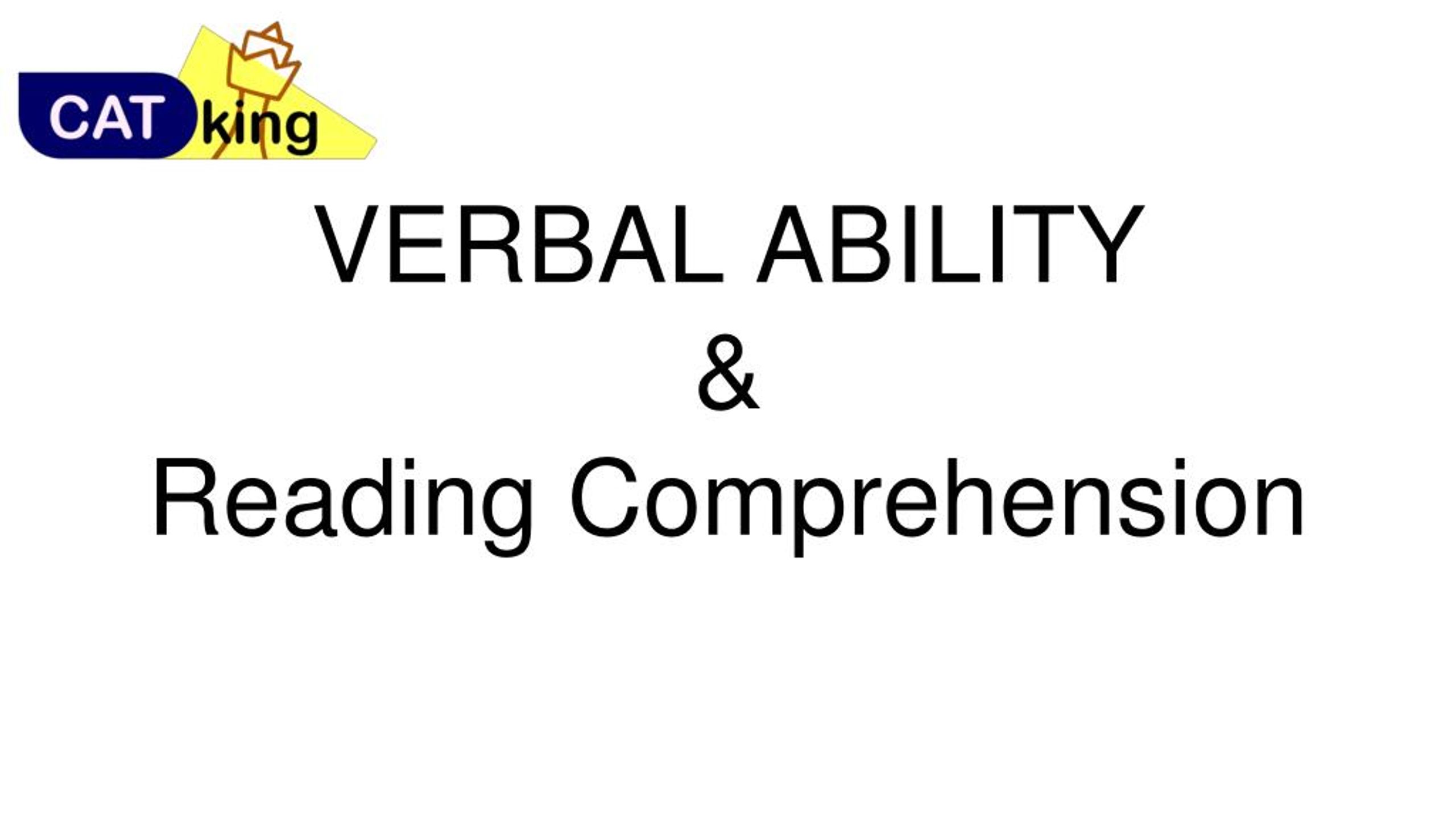 PPT - Verbal Ability and Reading Comprehension PowerPoint Presentation ...