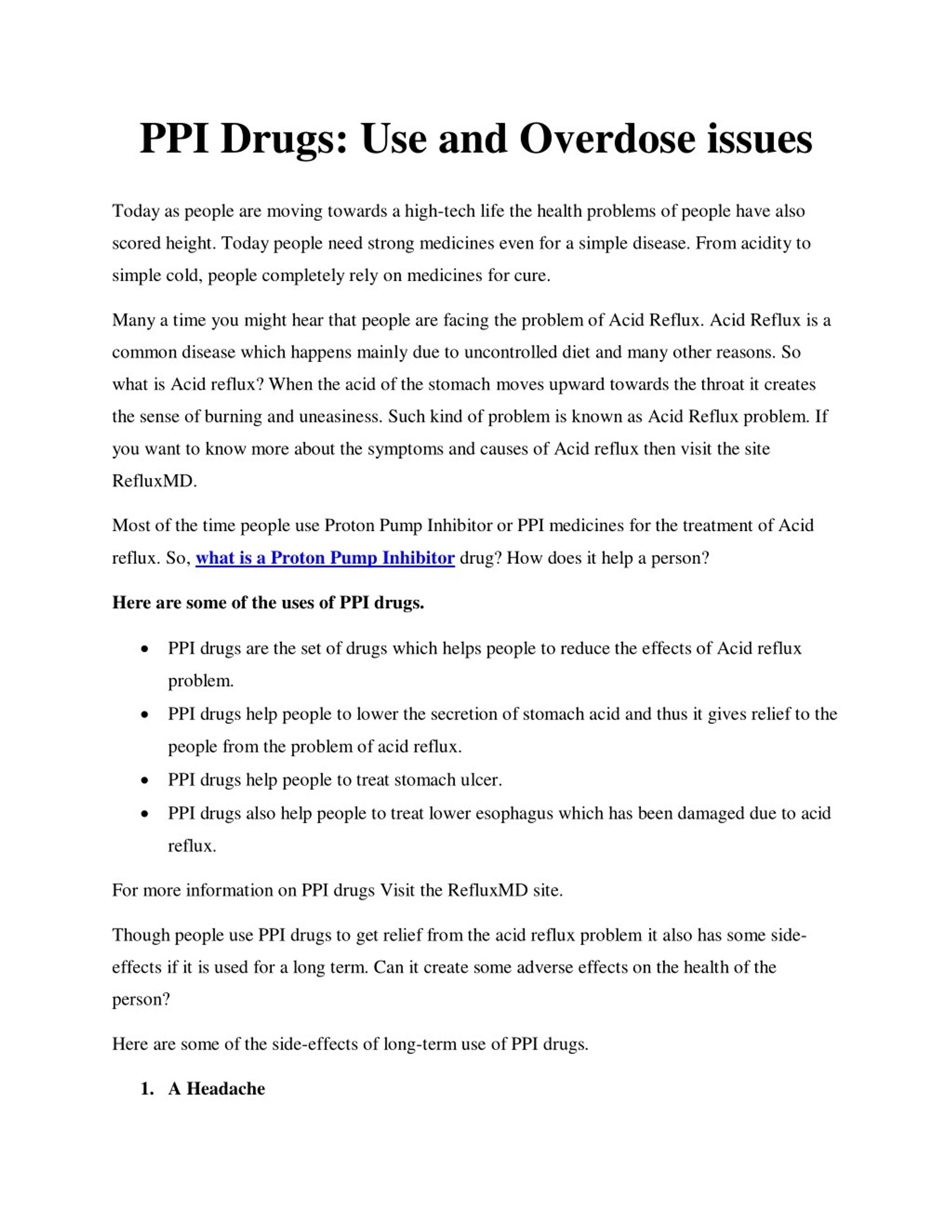 PPT - PPI Drugs : Use and Overdose issues PowerPoint Presentation, free ...