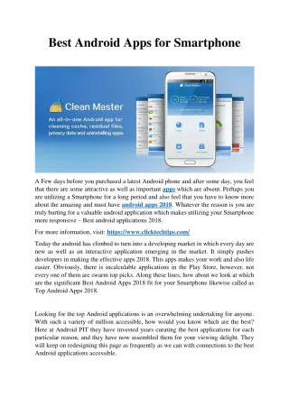 PPT - Android Smartphone performance apps PowerPoint Presentation, free ...
