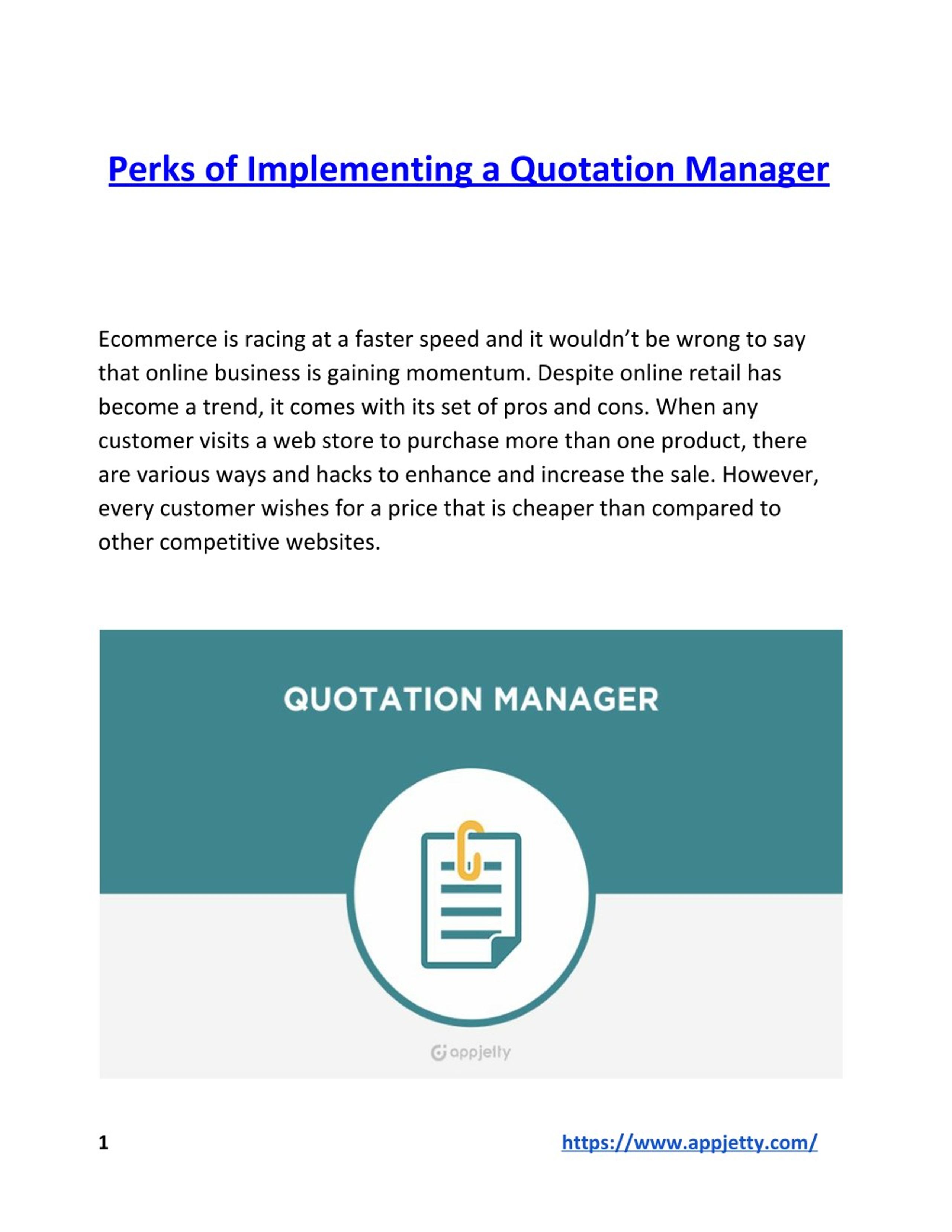 PPT - Perks of Implementing a Quotation Manager PowerPoint Presentation ...