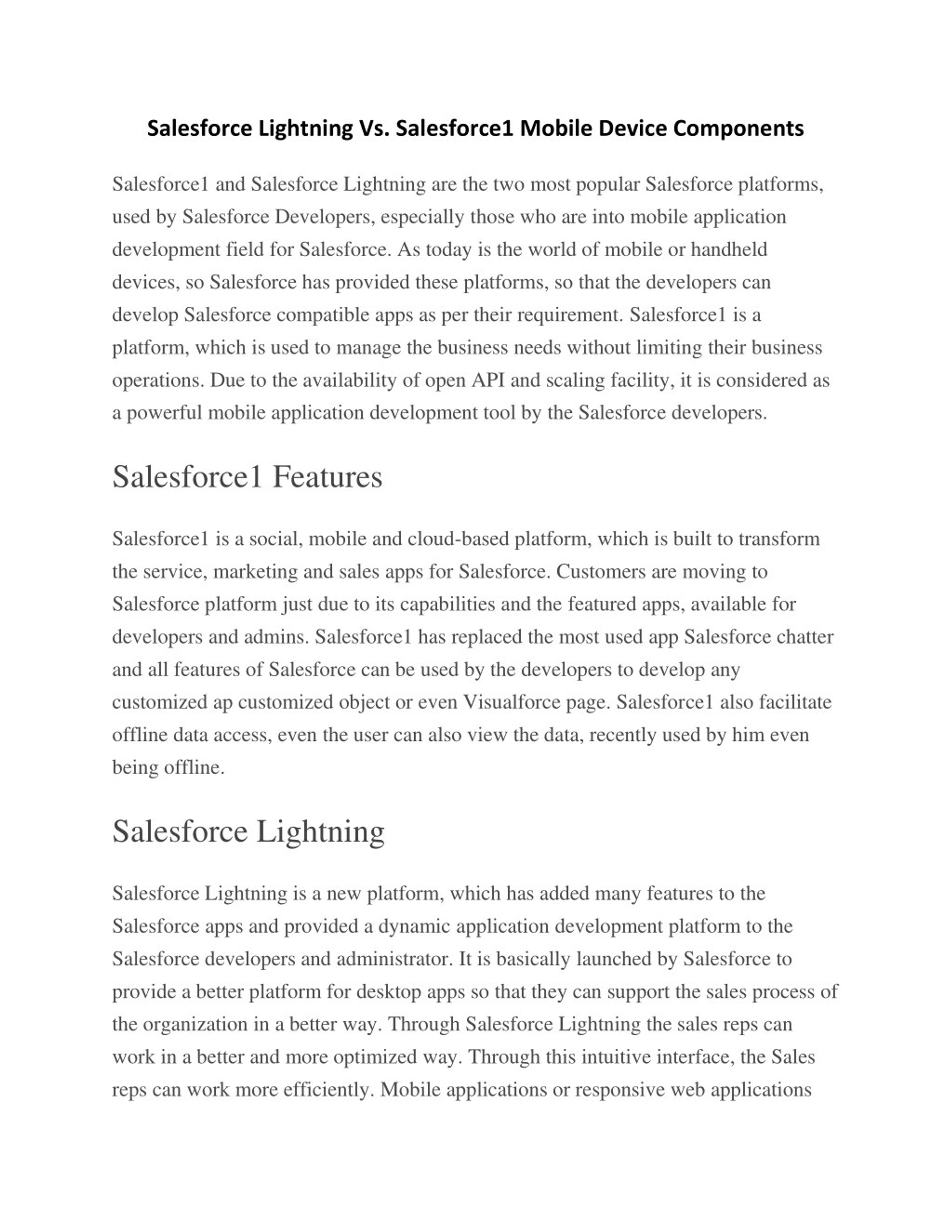 PPT - Salesforce Lightning Vs. Salesforce1 Mobile Device Components PowerPoint Presentation - ID ...