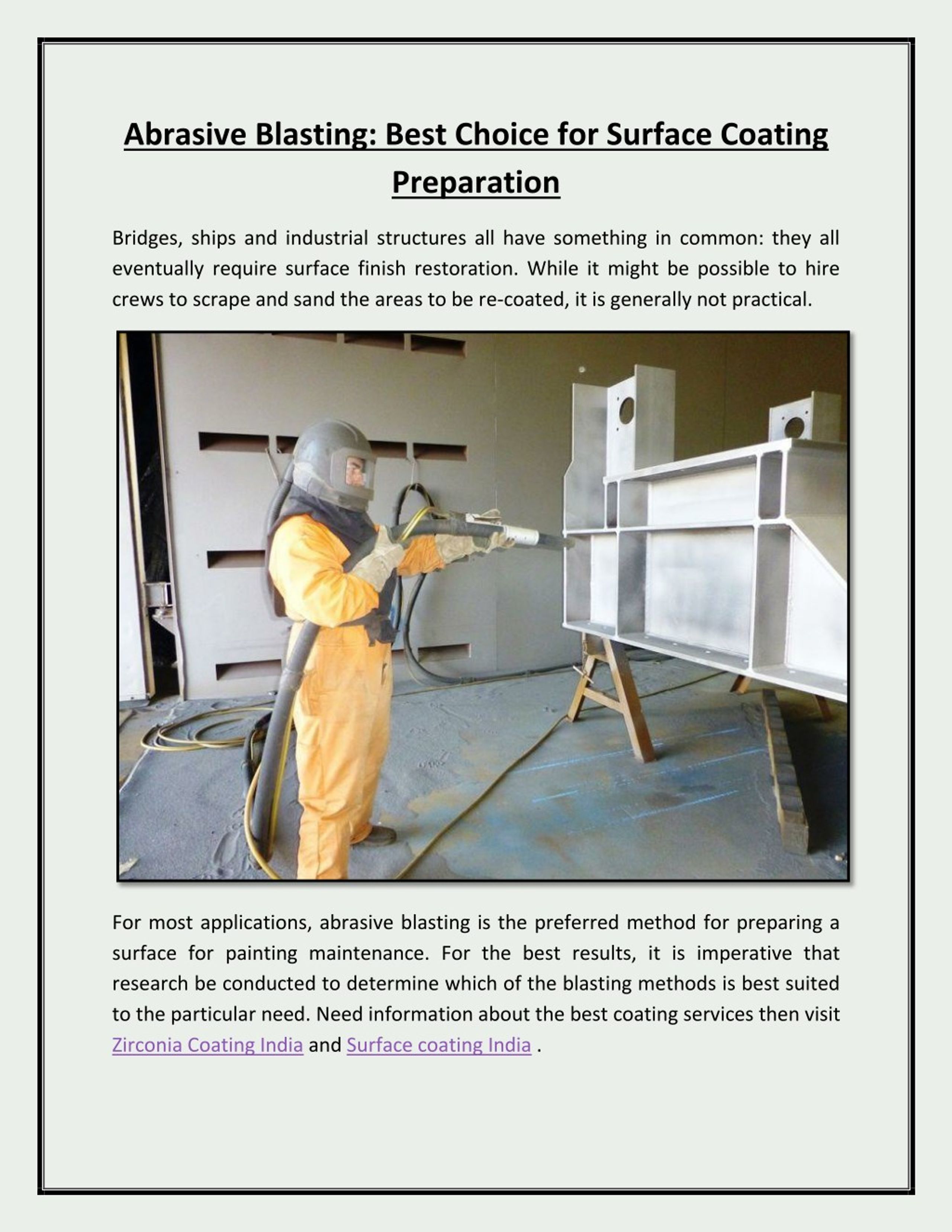PPT - Abrasive Blasting Best Choice for Surface Coating Preparation ...