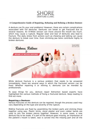 PPT - Repair, relining and rebasing PowerPoint Presentation, free ...