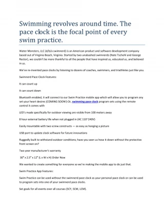 PPT - portable pace clock swimming PowerPoint Presentation, free ...
