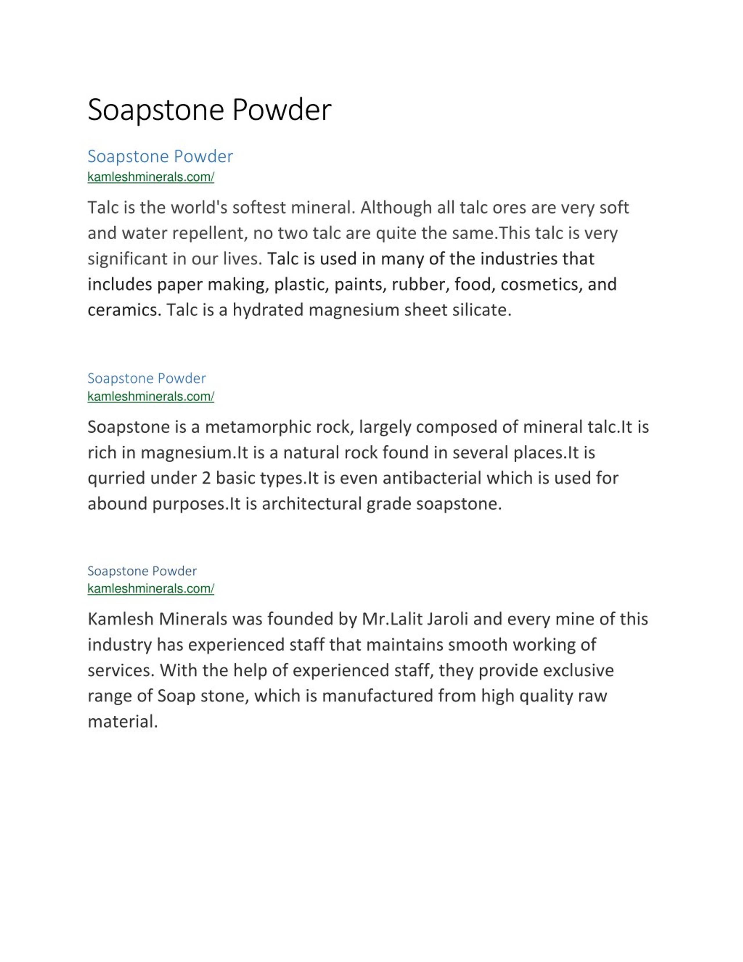 PPT - Soapstone Powder PowerPoint Presentation, free download - ID:7960264