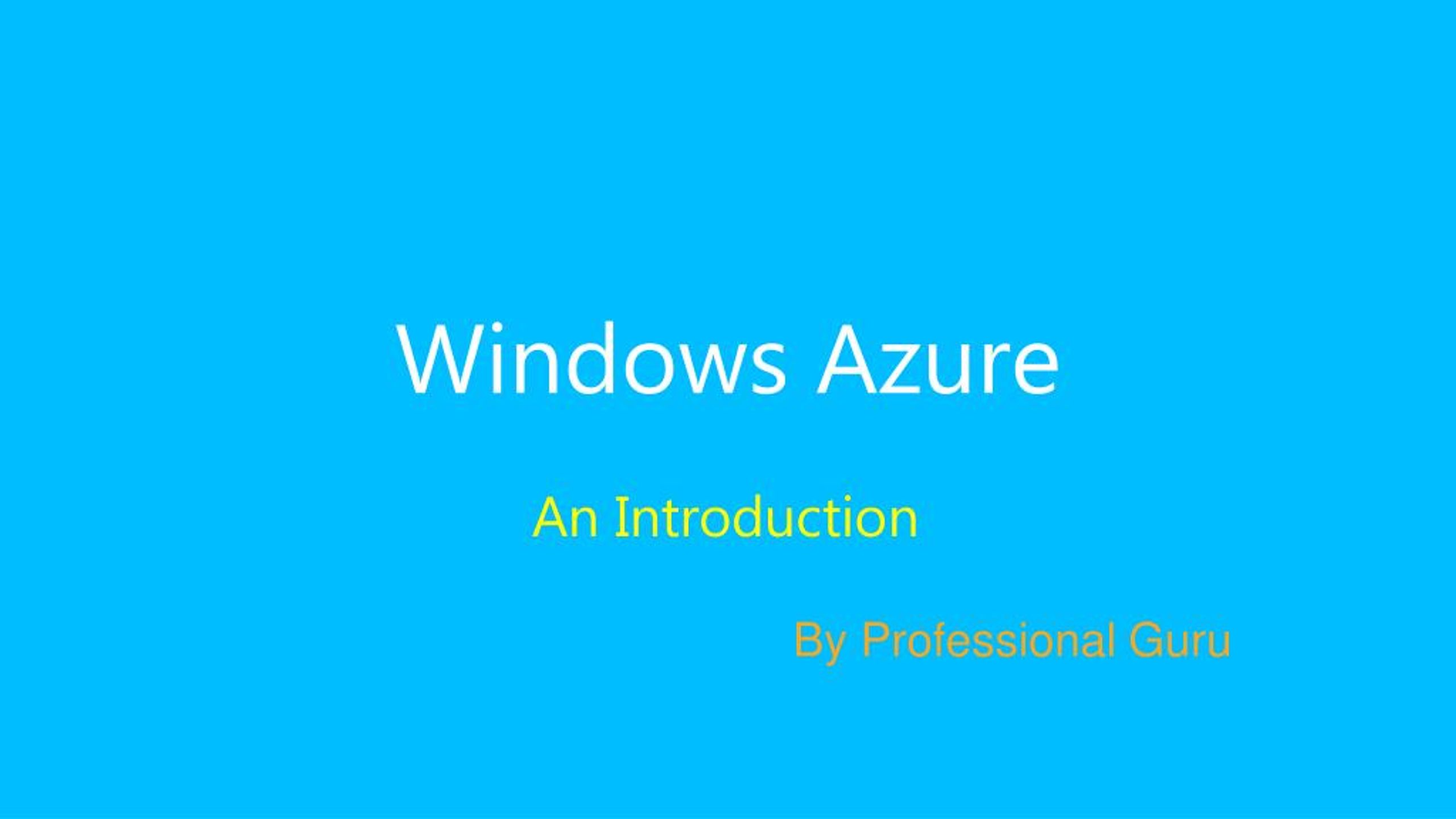 PPT - Introduction to Azure PowerPoint Presentation, free download - ID ...
