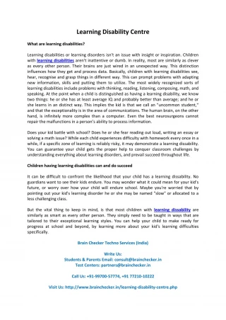 PPT - Learning disability PowerPoint Presentation, free download - ID ...