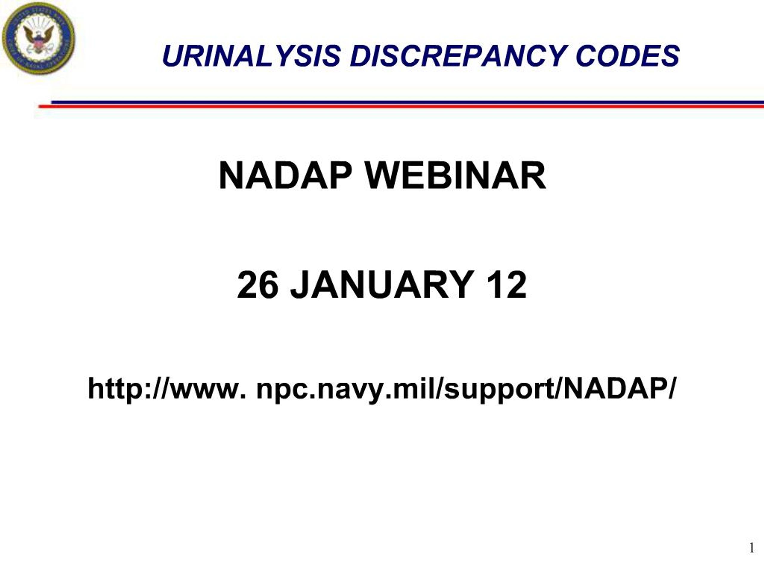 PPT - Urinalysis Discrepancy Codes PowerPoint Presentation, free ...