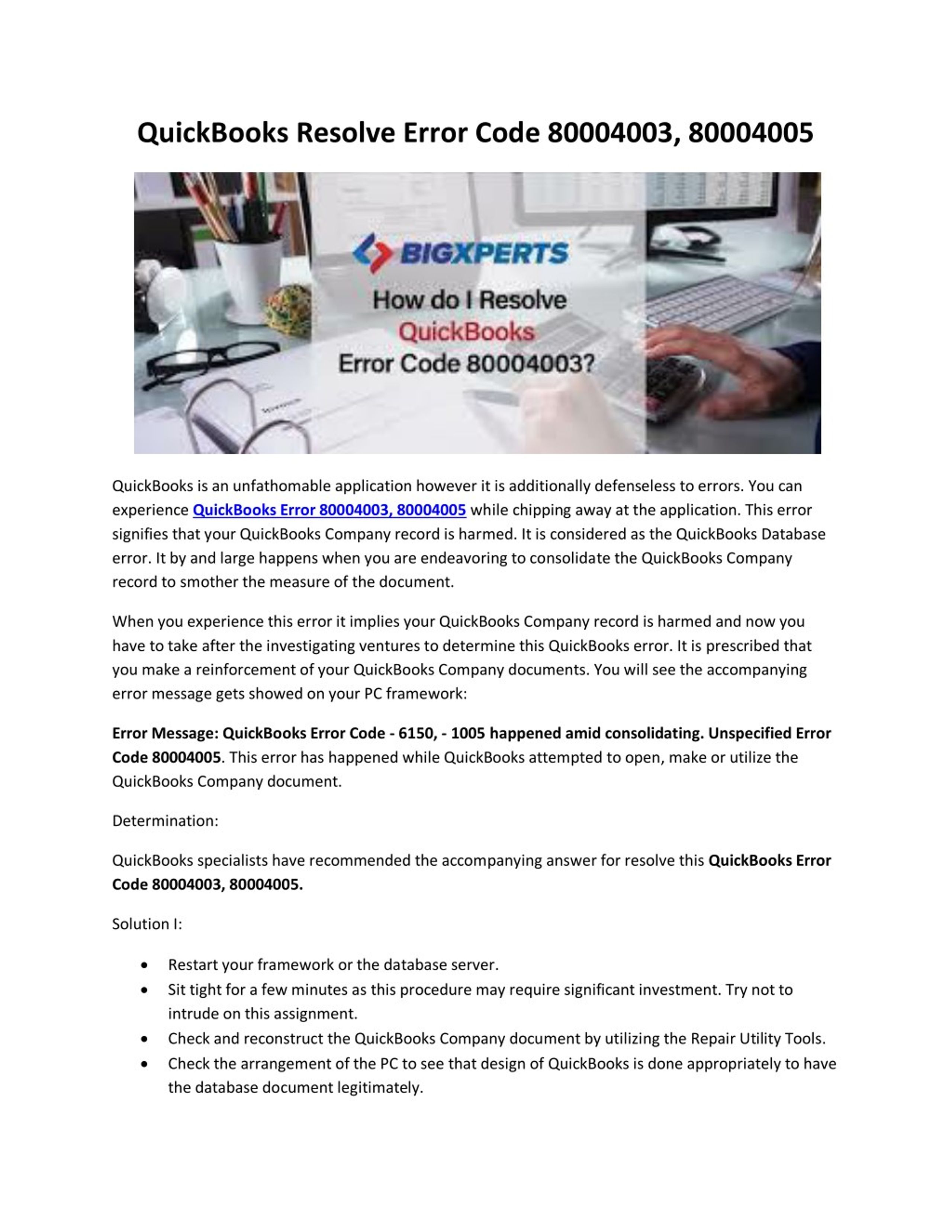PPT - Fix QuickBooks Error Code 80004003, 80004005 PowerPoint ...
