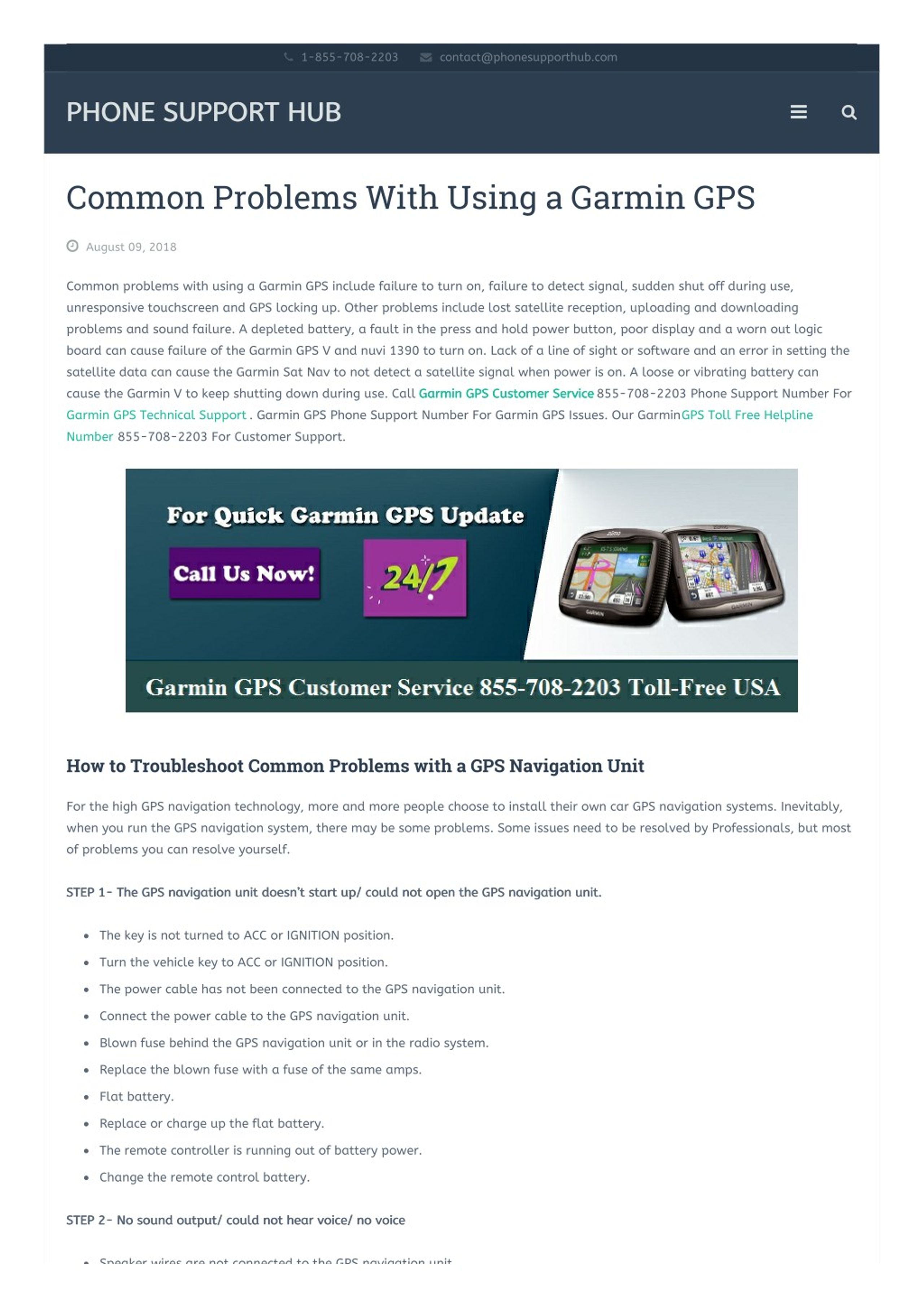 PPT - Dial 855-708-2203 Common Problems With Using a Garmin GPS ...
