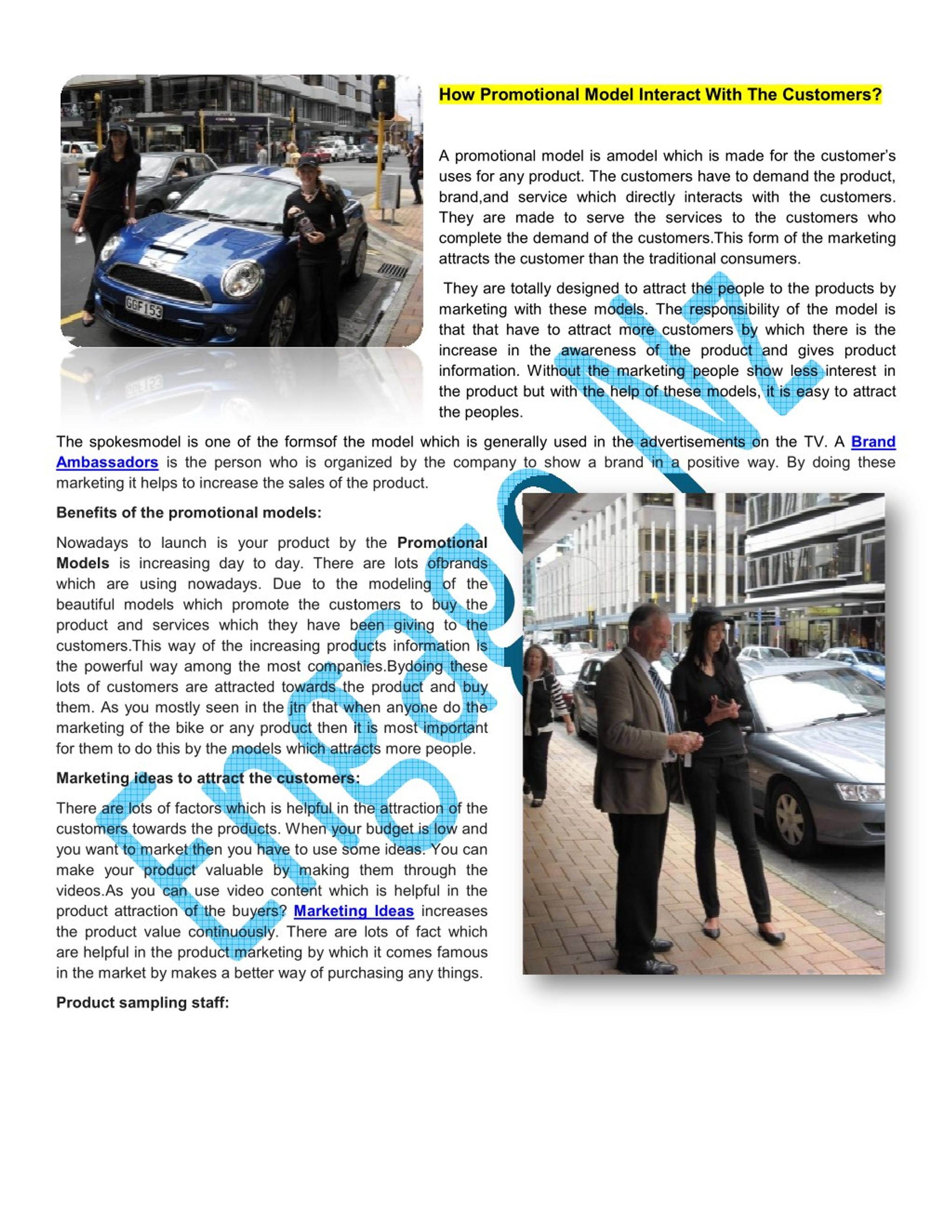 PPT - How Promotional Model Interact With The Customers? PowerPoint ...
