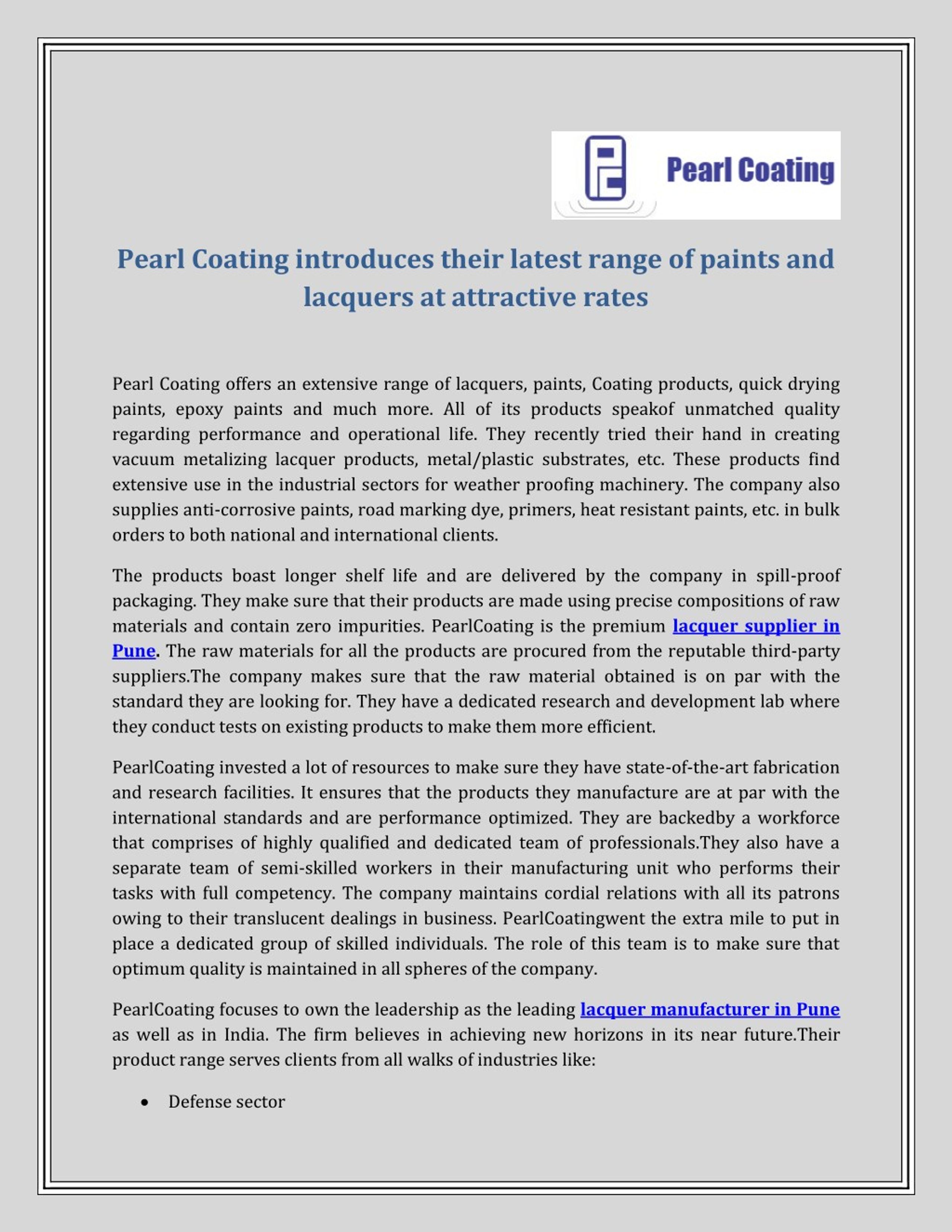 PPT - Pearl Coating introduces their latest range of paints and ...