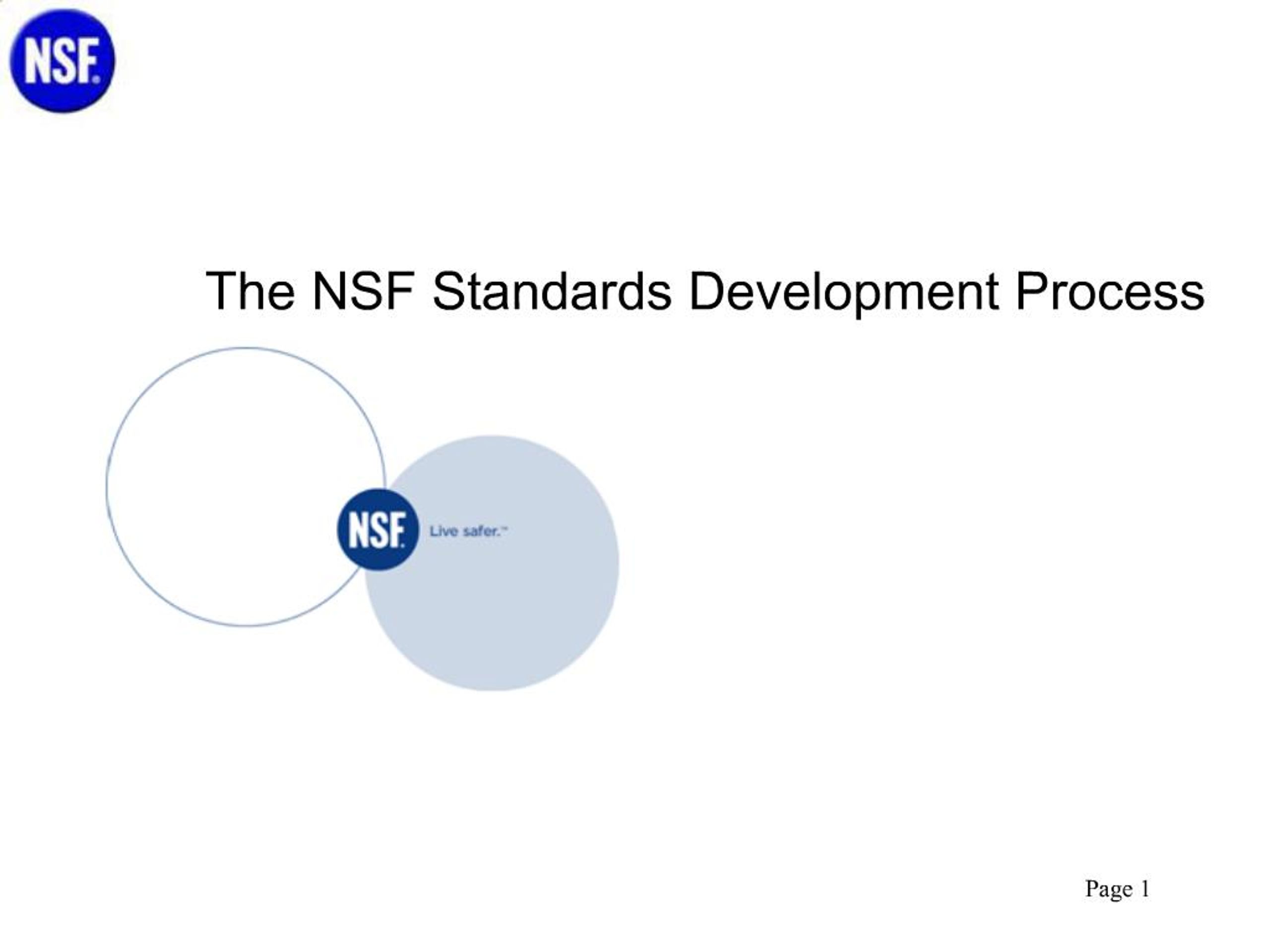 PPT - The NSF Standards Development Process PowerPoint Presentation ...