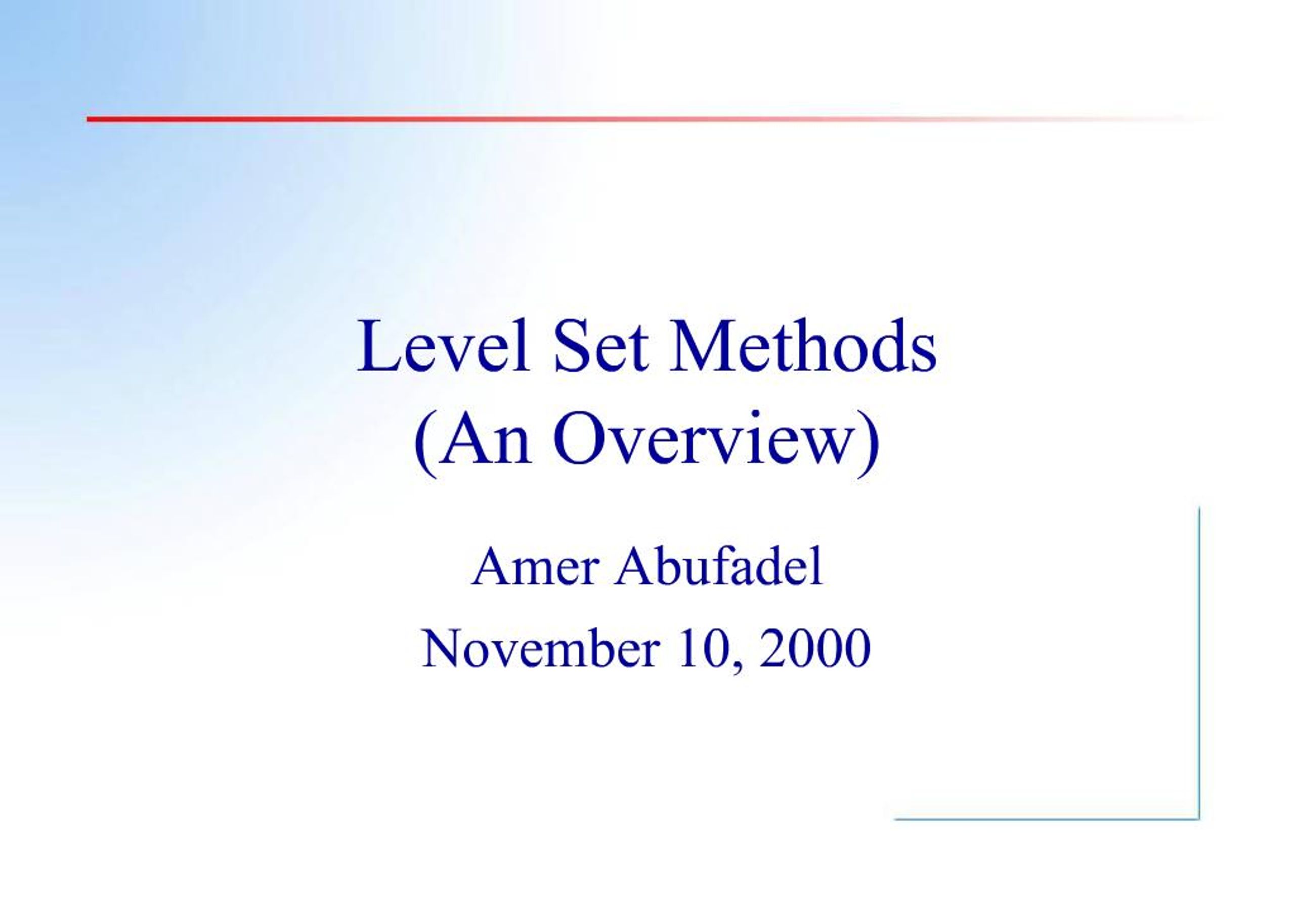 PPT - Level Set Methods An Overview PowerPoint Presentation, free ...