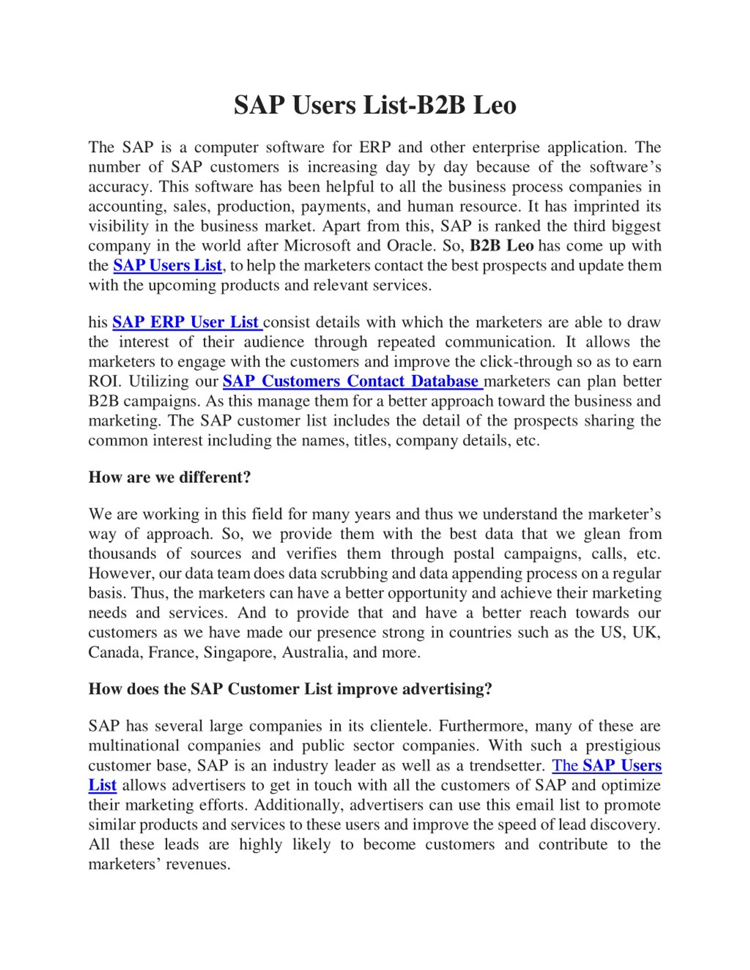 PPT - SAP Users List | SAP ERP User List | SAP Customers Contact ...