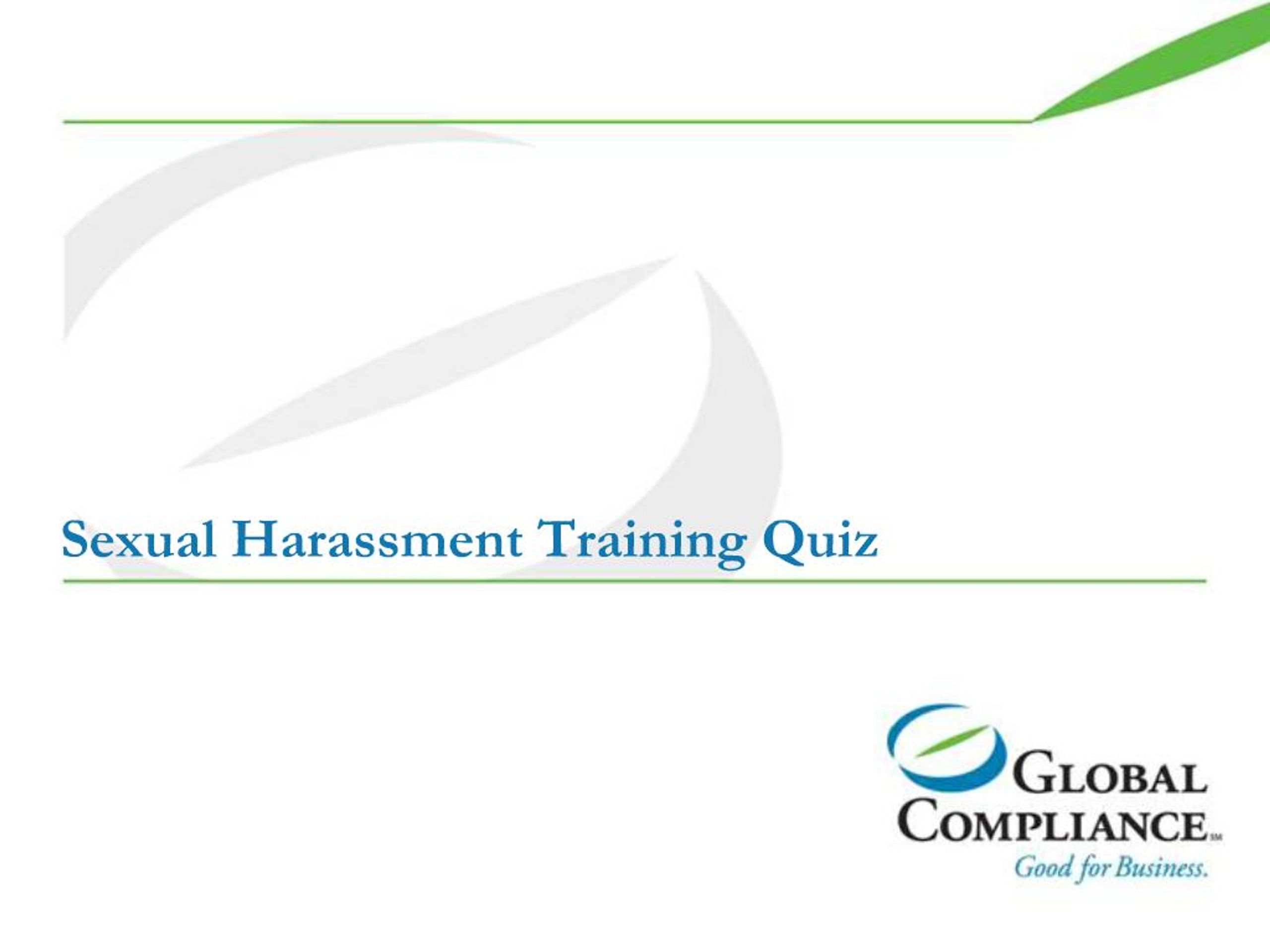 PPT - Sexual Harassment Training Quiz PowerPoint Presentation, free ...