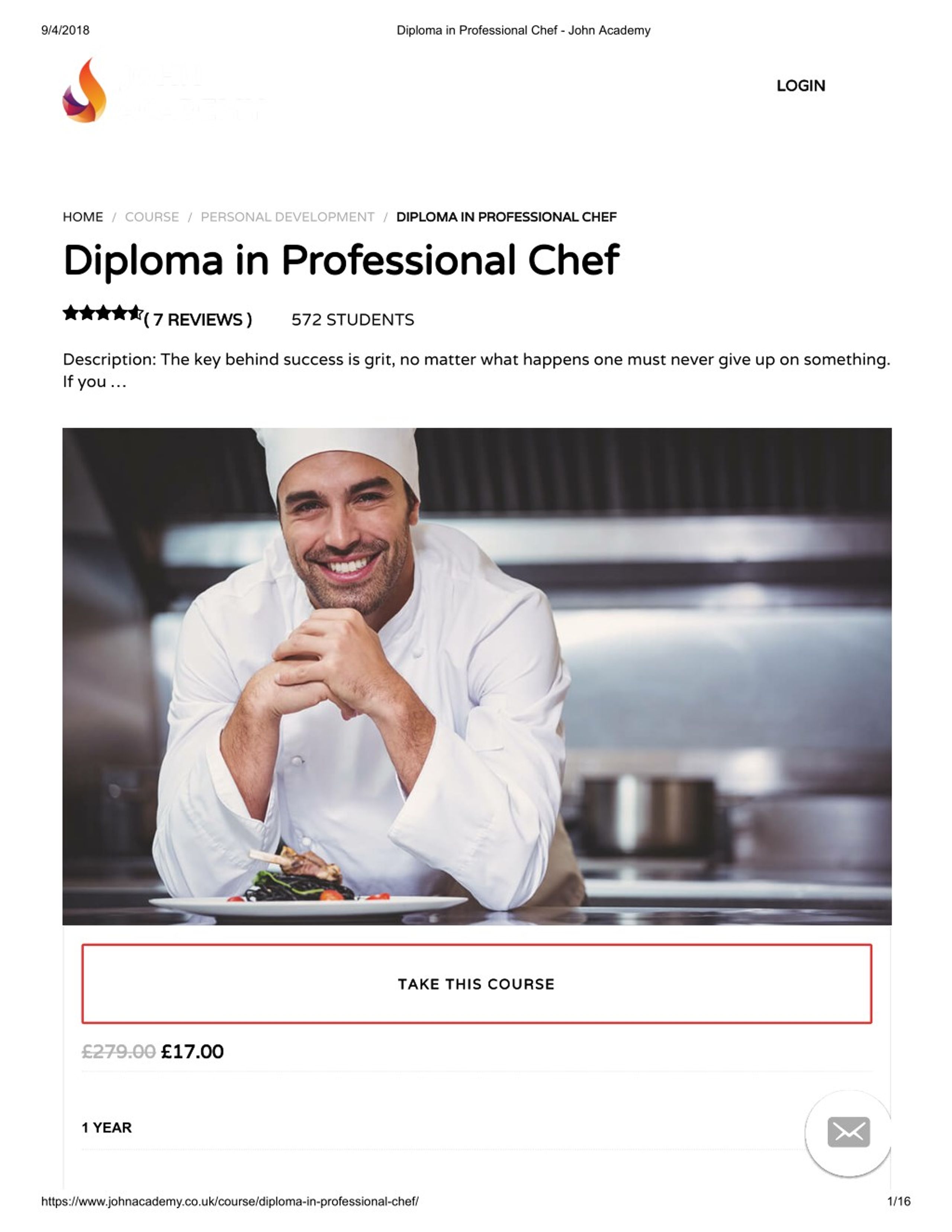 PPT - Diploma in Professional Chef - John Academy PowerPoint ...