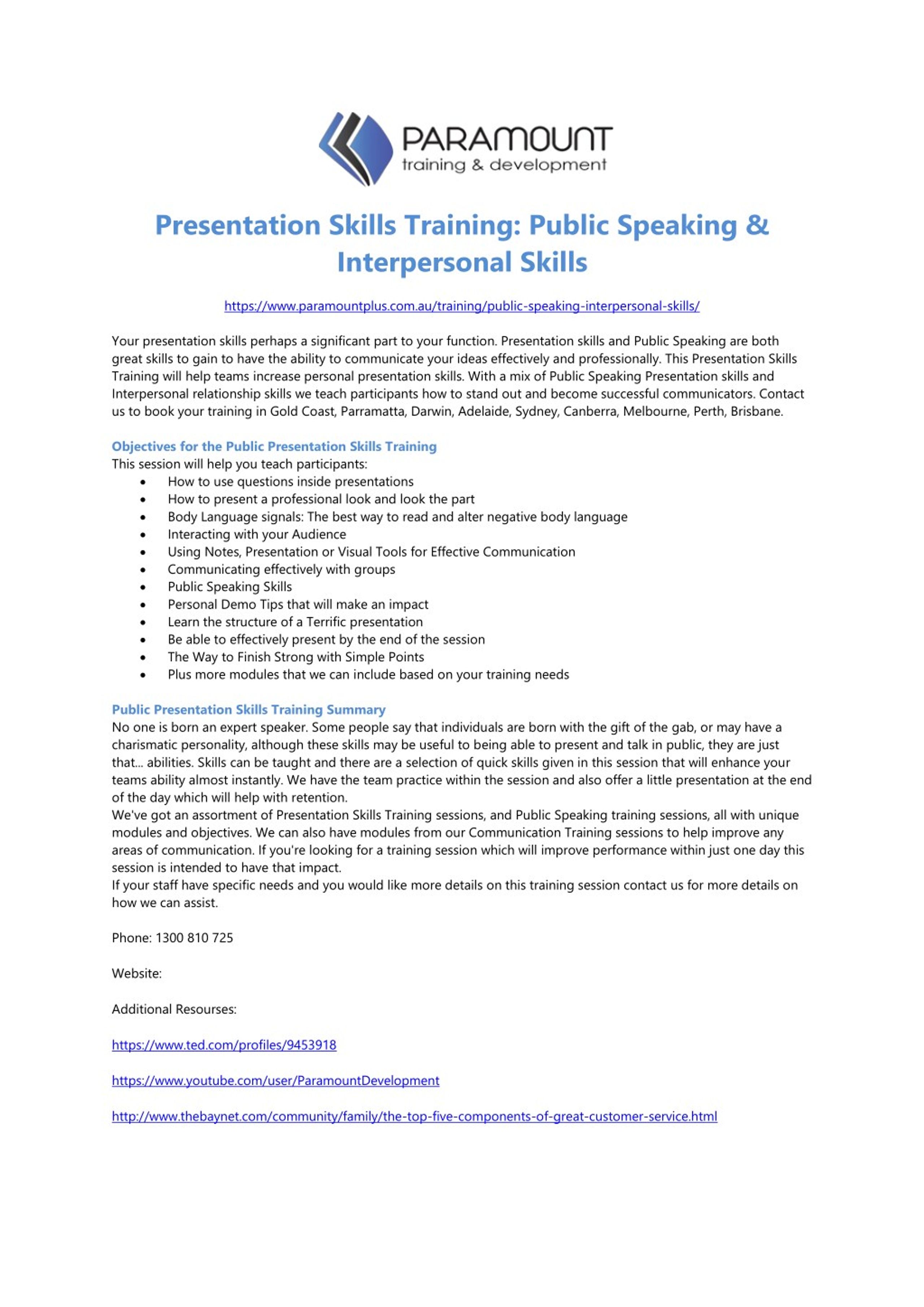 PPT - Presentation Skills Training - Public Speaking & Interpersonal ...