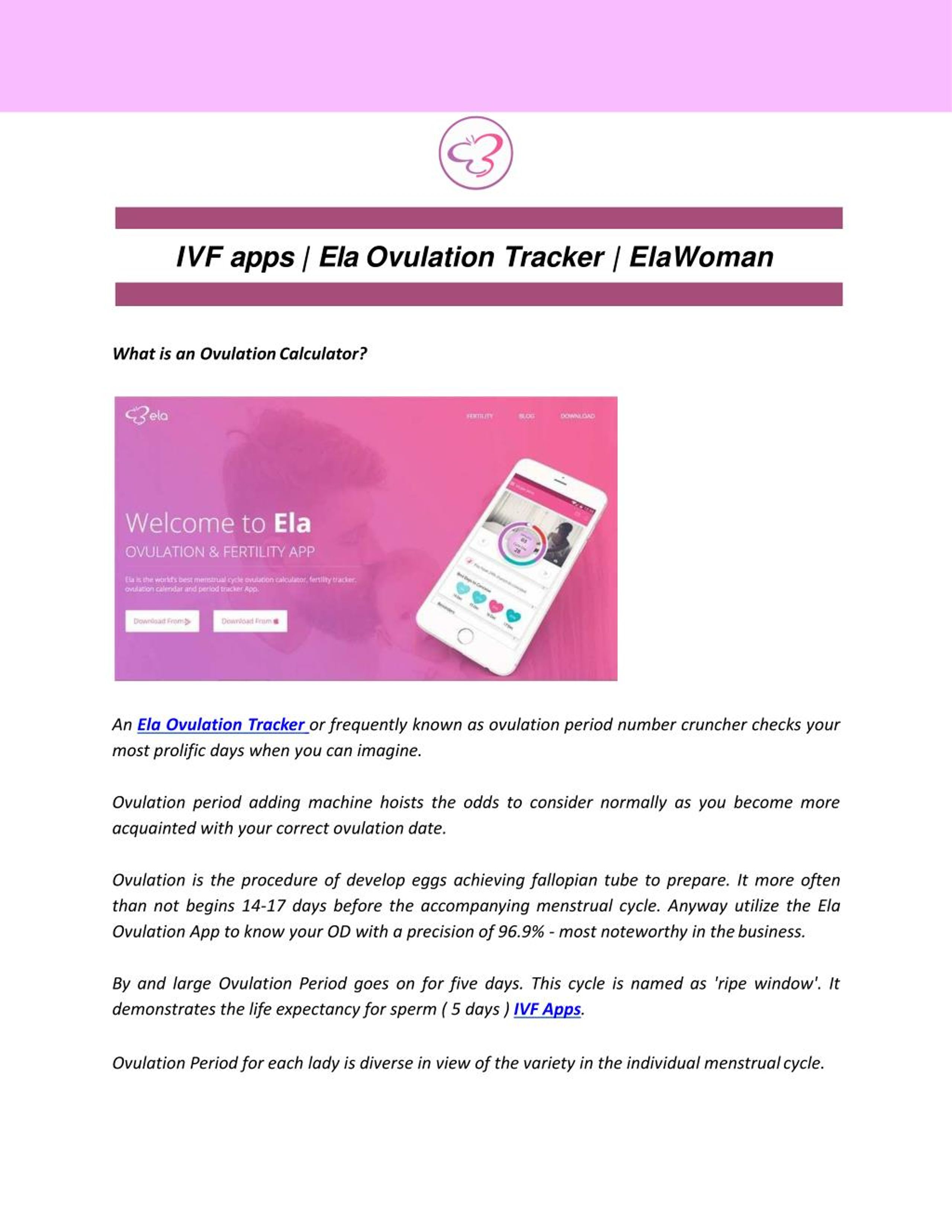 PPT - IVF apps | Ela Ovulation Tracker | ElaWoman PowerPoint ...