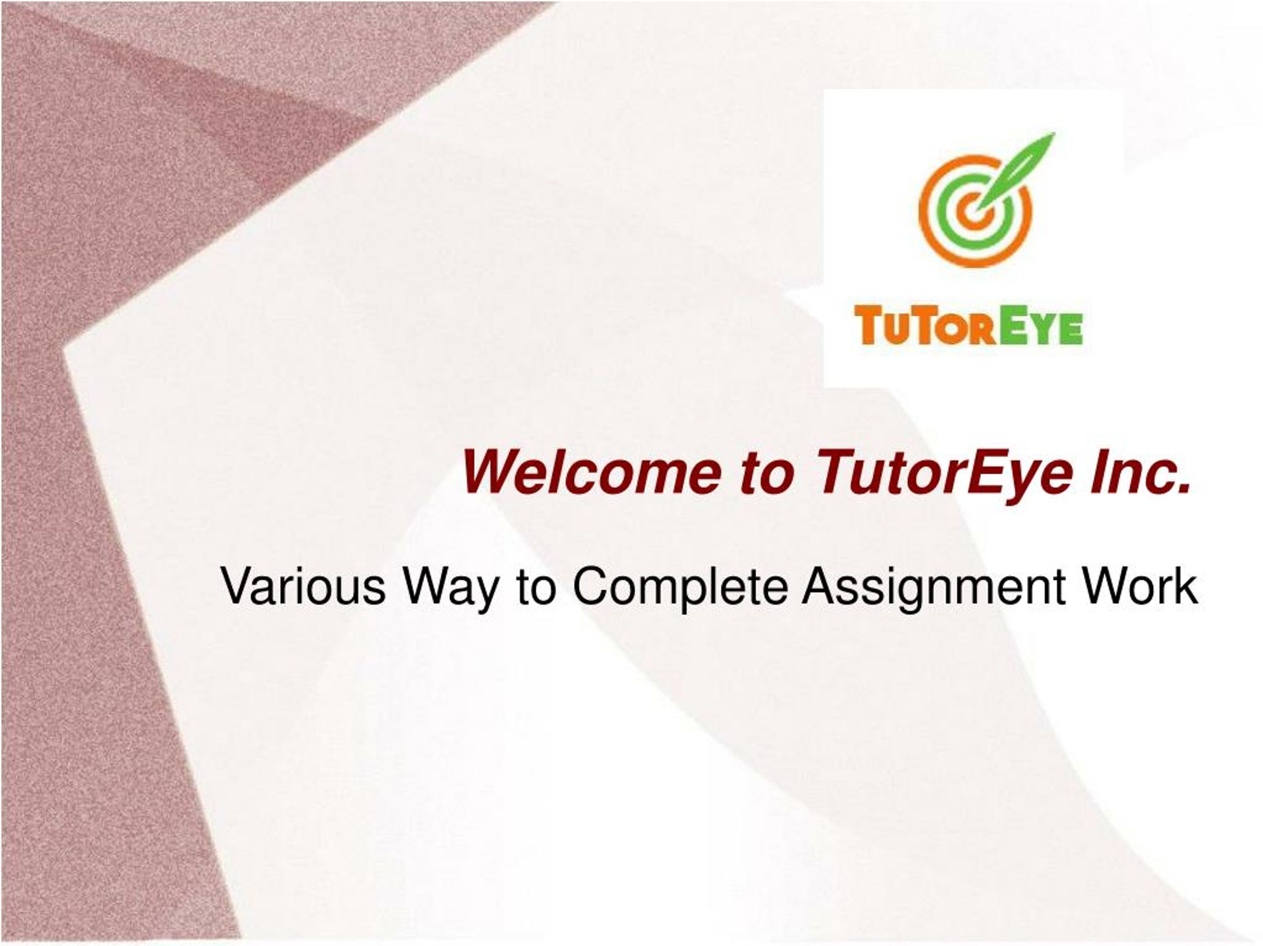 PPT - Various way to complete Assignment work PowerPoint Presentation ...