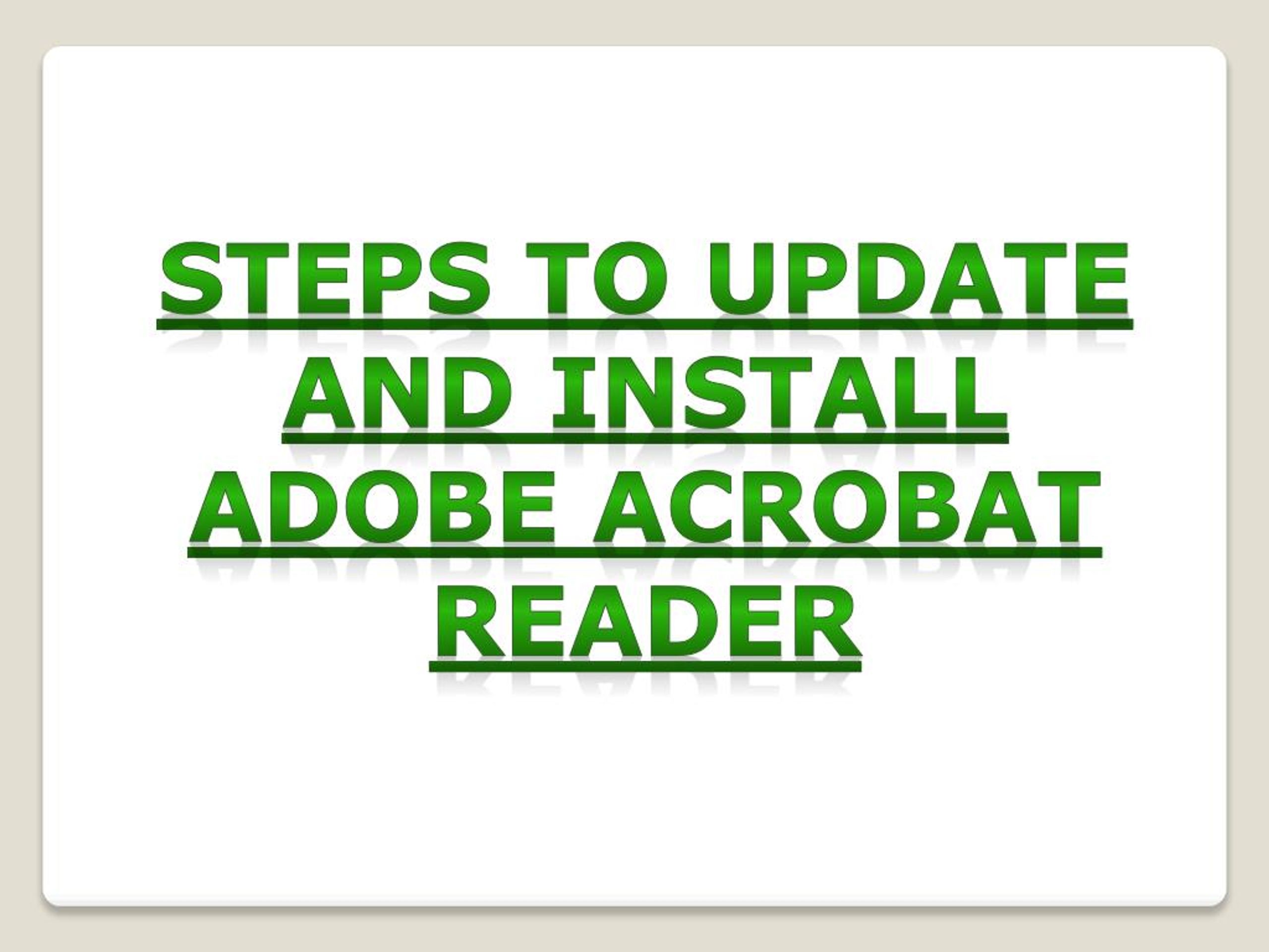 PPT - Steps to Install and Update Adobe Acrobat Reader Manually ...