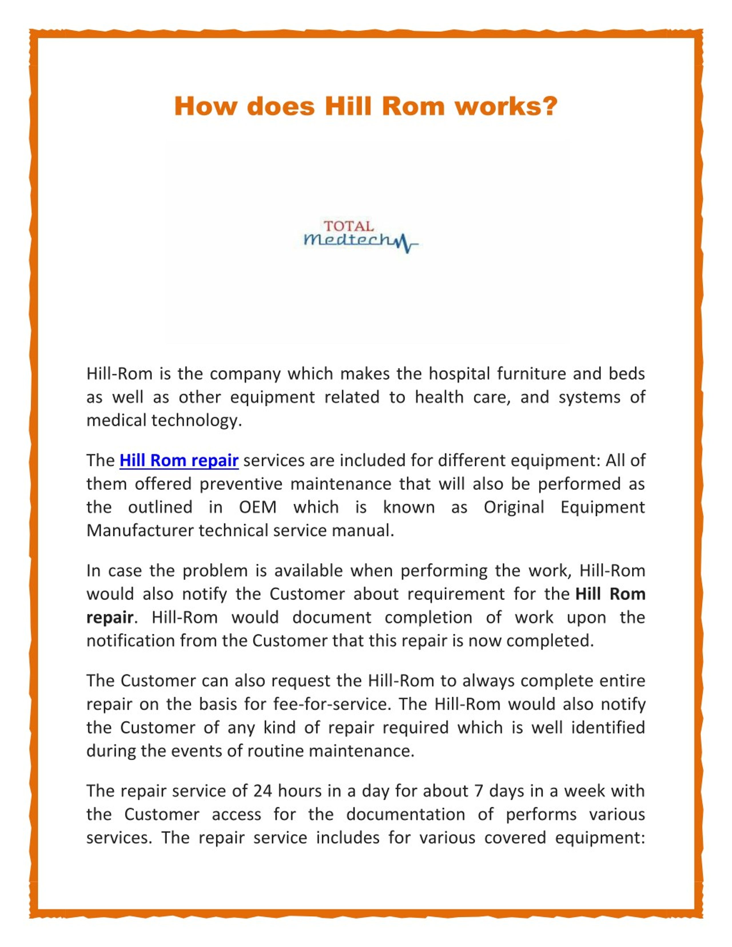 PPT - How does Hill Rom works PowerPoint Presentation, free download ...